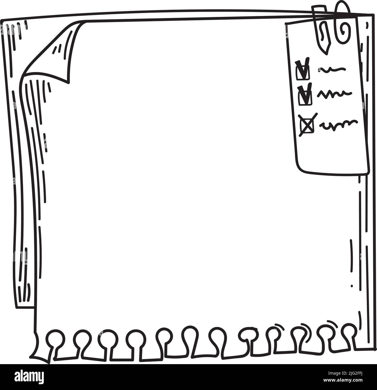 Isolated object on a white background. Hand-drawn paper sticker, to-do ...