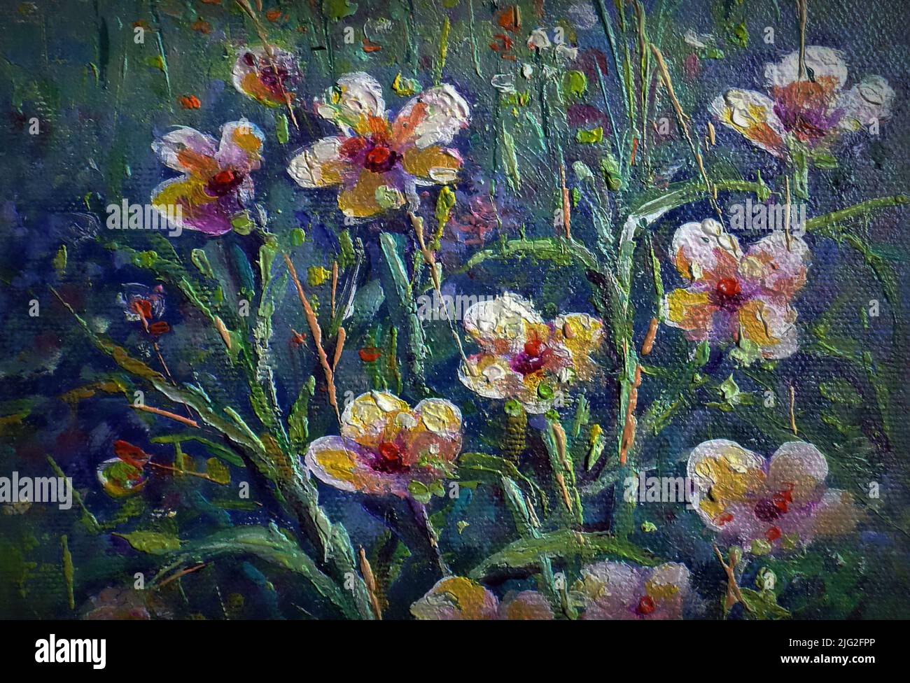 Art painting oil color flower , backgrounds for design , flower , flora ...