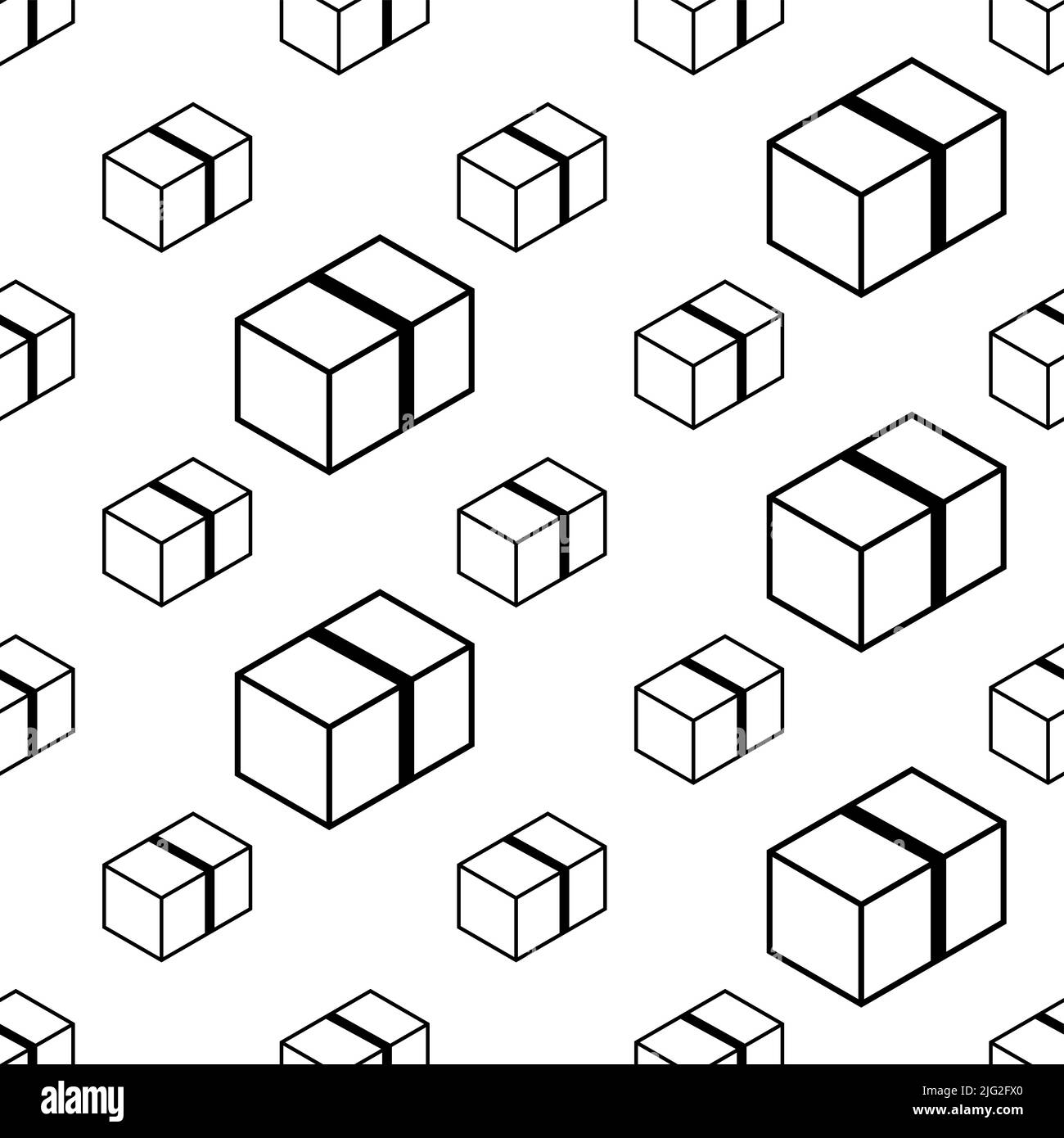 Box Icon Seamless Pattern, Carton Box Vector Art Illustration Stock ...