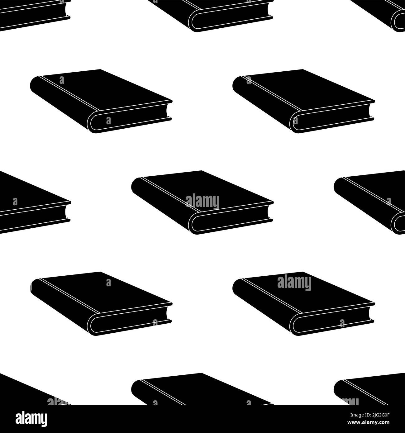 Book Icon Seamless Pattern, Hard Cover Book, Vector Art Illustration ...