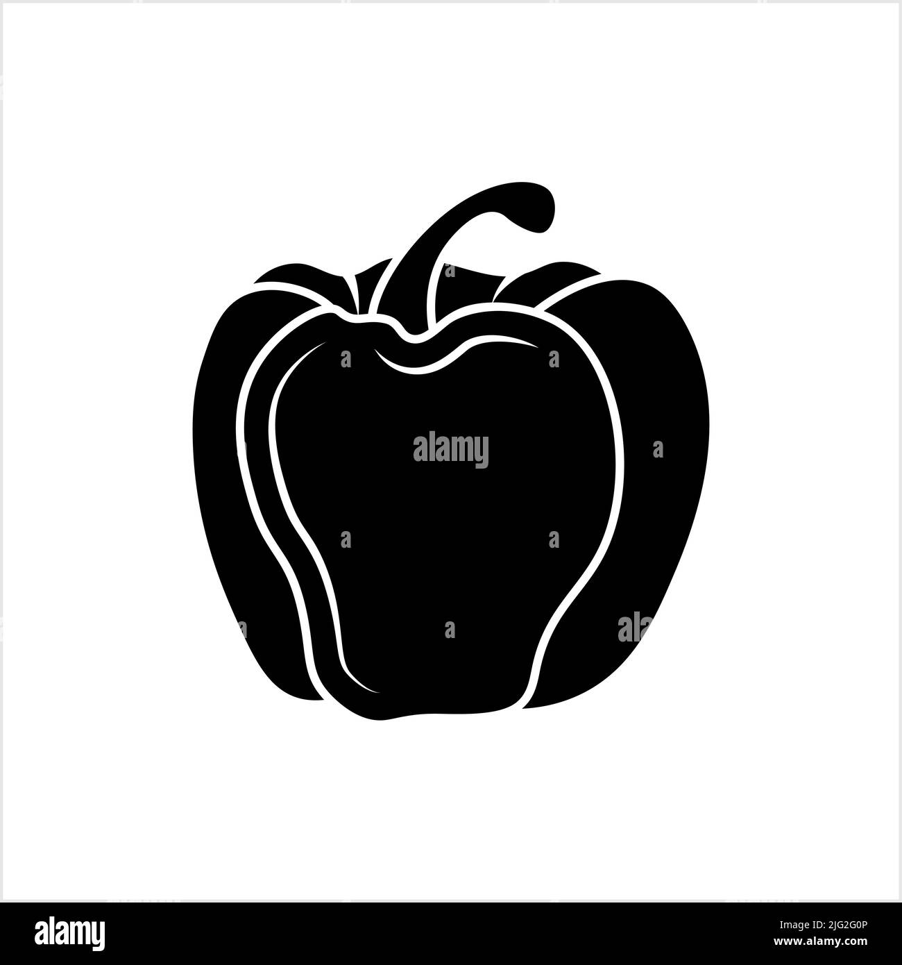 Capsicum Icon, Pepper Icon, Bell Pepper Icon Vector Art Illustration ...