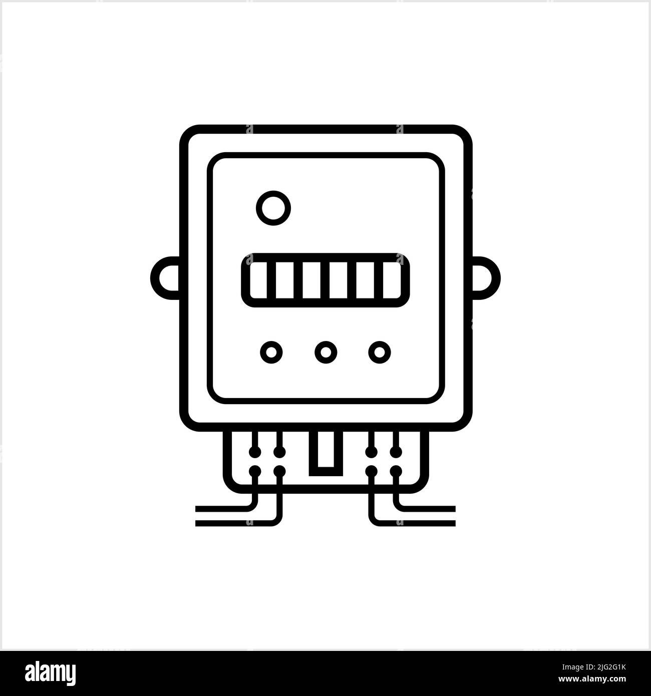 Electric Meter Icon, Electricity Meter Vector Art Illustration Stock ...