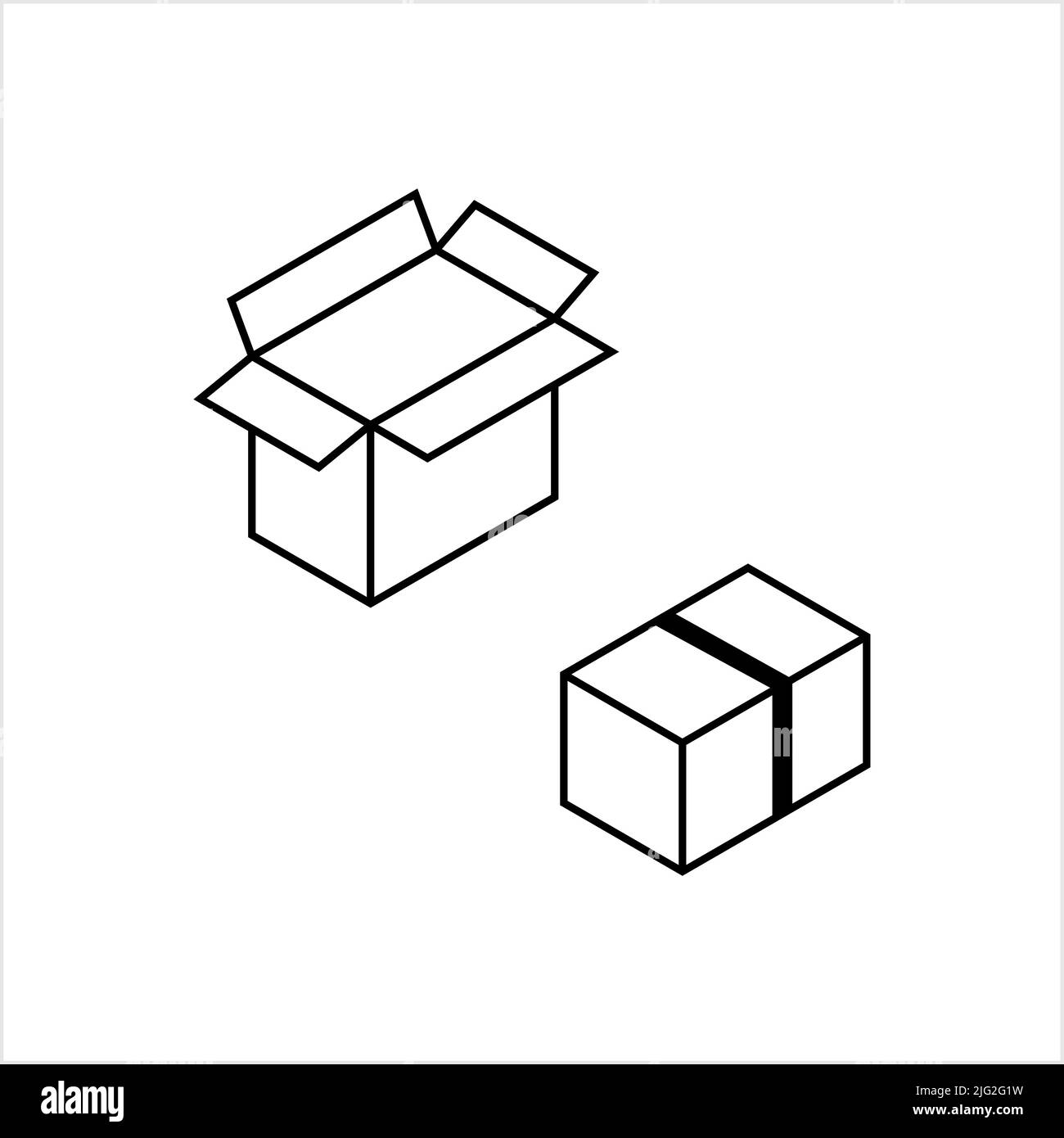 Box Icon, Carton Box Vector Art Illustration Stock Vector Image & Art ...