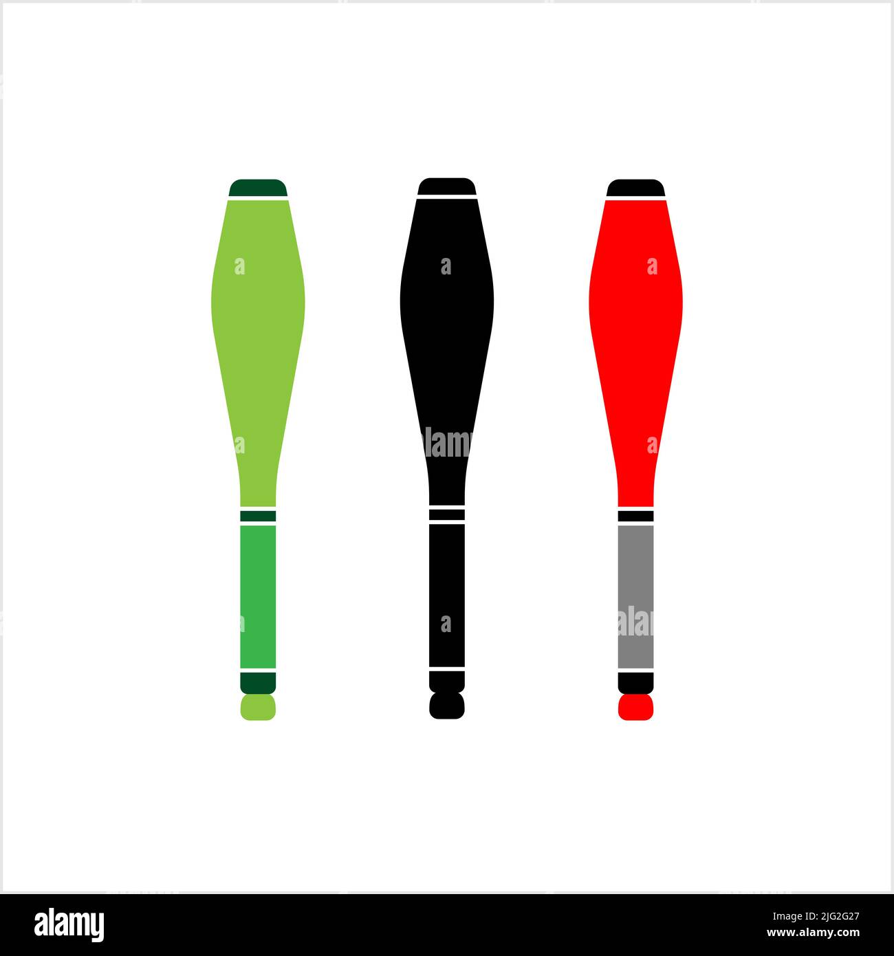 Juggling Clubs Icon, Club, Pin, Baton Vector Art Illustration Stock ...