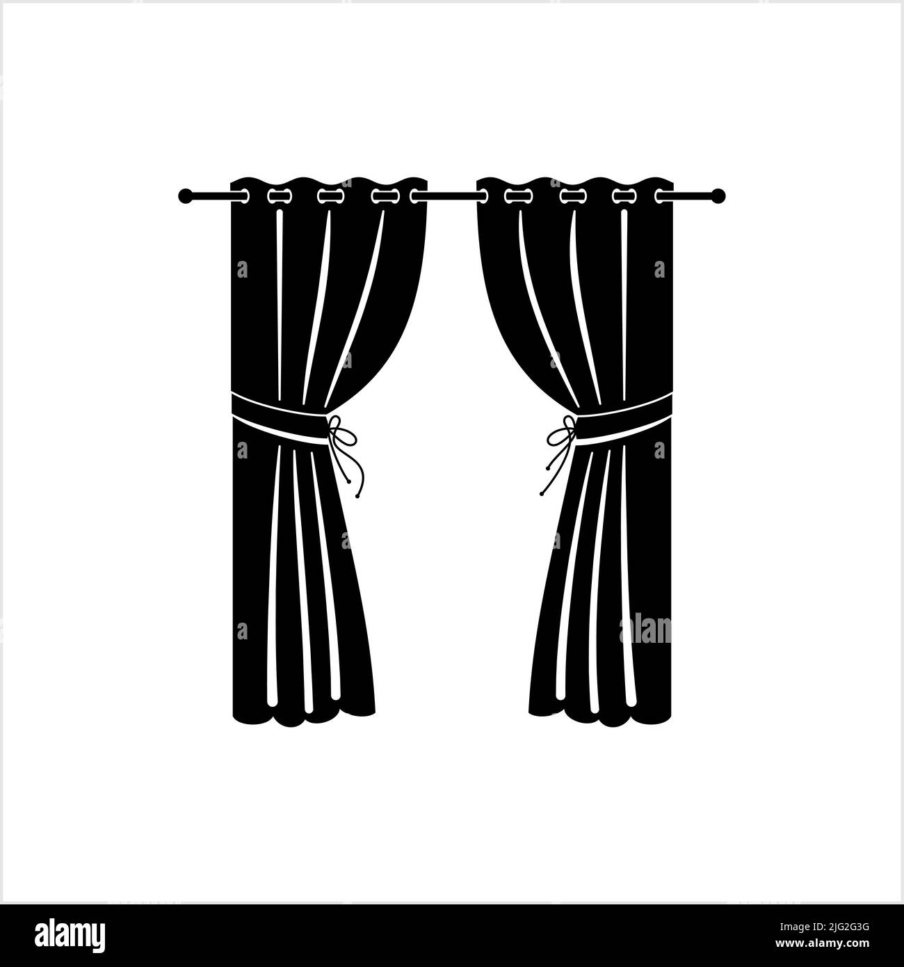 Curtain Icon, Cloth Curtain Icon Vector Art Illustration Stock Vector ...