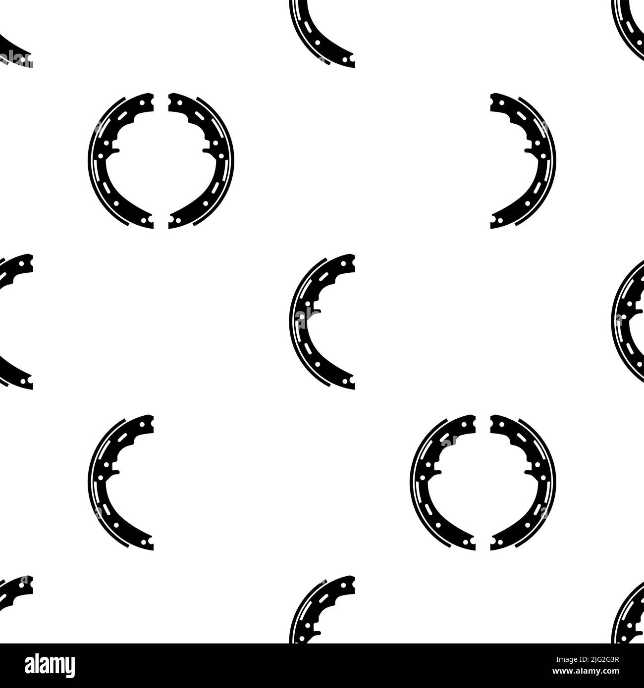Drum Brake Shoe Icon Seamless Pattern, Automobile Brake Part Vector Art ...
