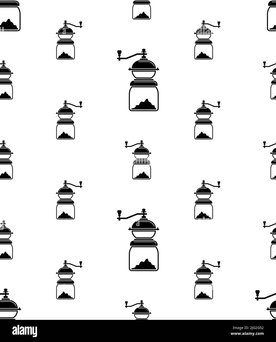 Coffee Grinder Icon Seamless Pattern, Hand Coffee Grinder Icon Vector ...