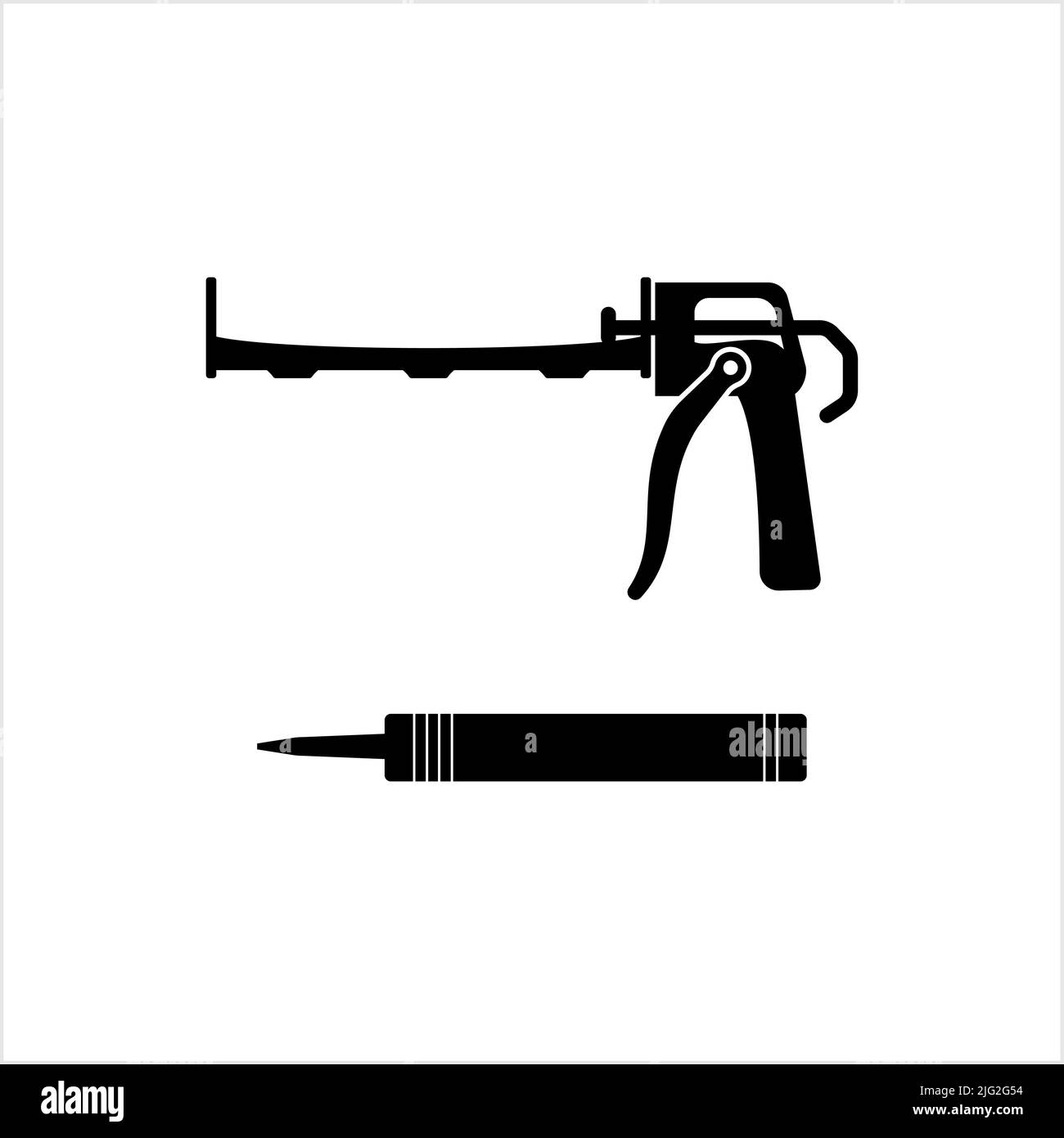 Caulking Gun Icon, Glue Gun Icon Vector Art Illustration Stock Vector ...