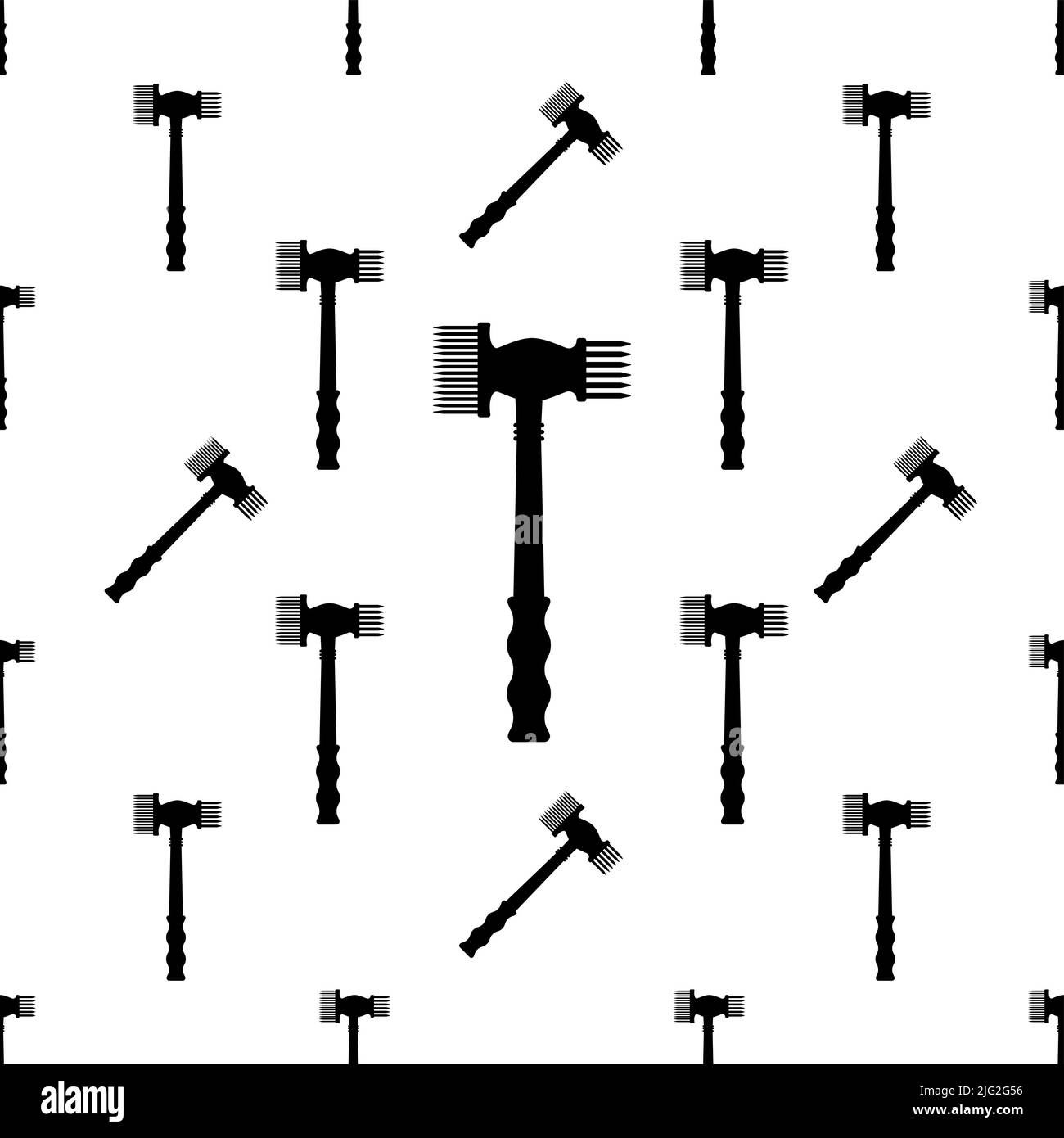 Meat Tenderizer Tool Icon Seamless Pattern, Meat Mallet, Meat Pounder ...