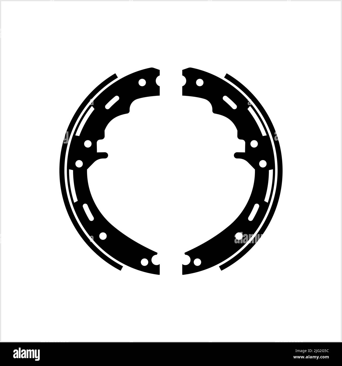 Drum Brake Shoe Icon, Automobile Brake Part Vector Art Illustration ...