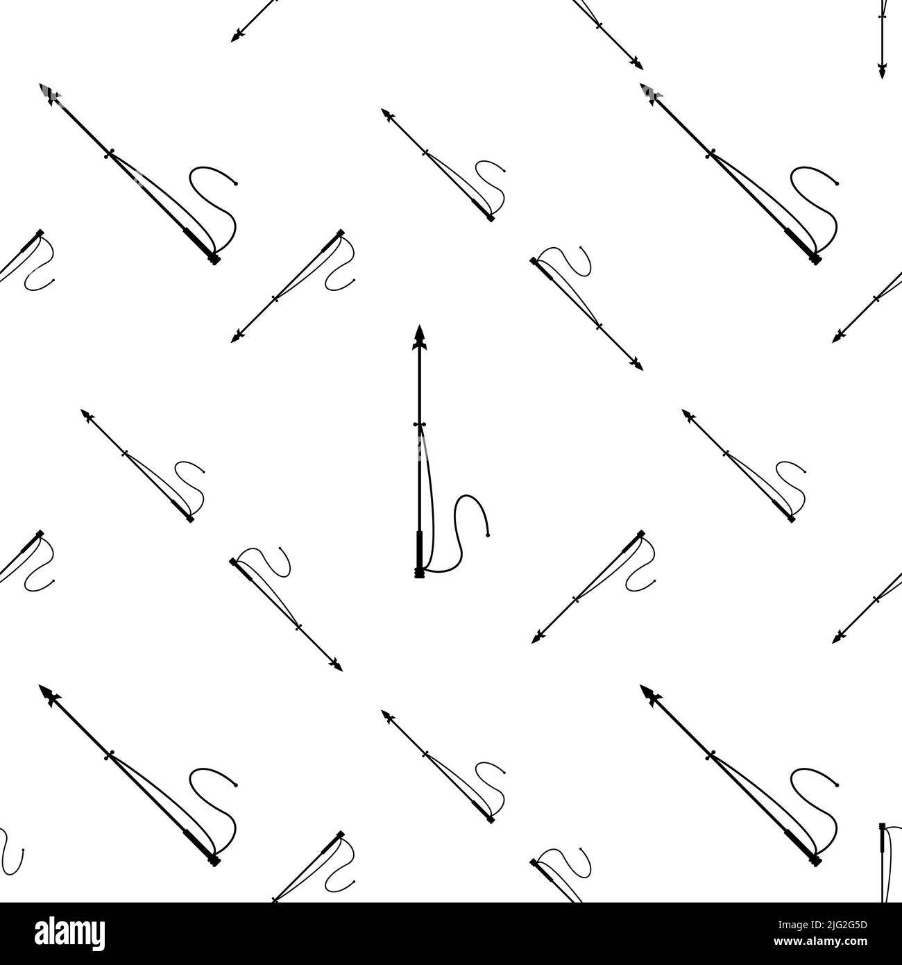 Fishing Harpoon Icon Seamless Pattern, Spear Shape Instrument Used In ...