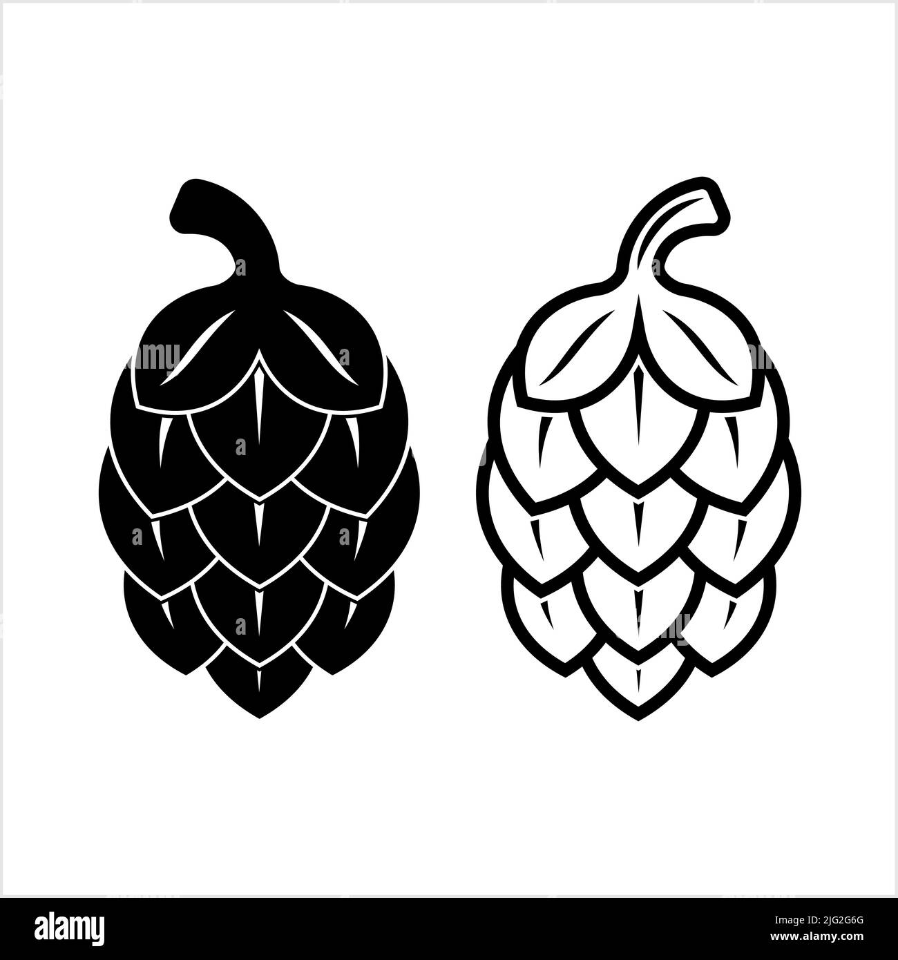 Hop Icon, Hop Flower Icon Vector Art Illustration Stock Vector Image ...