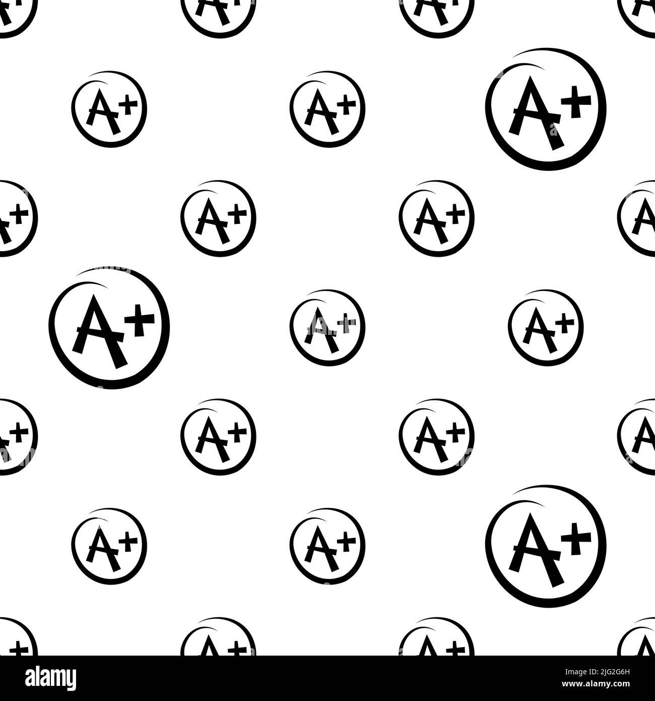 Grade Icon A Plus Seamless Pattern,Excellent Evaluation, Rating Icon A+ ...