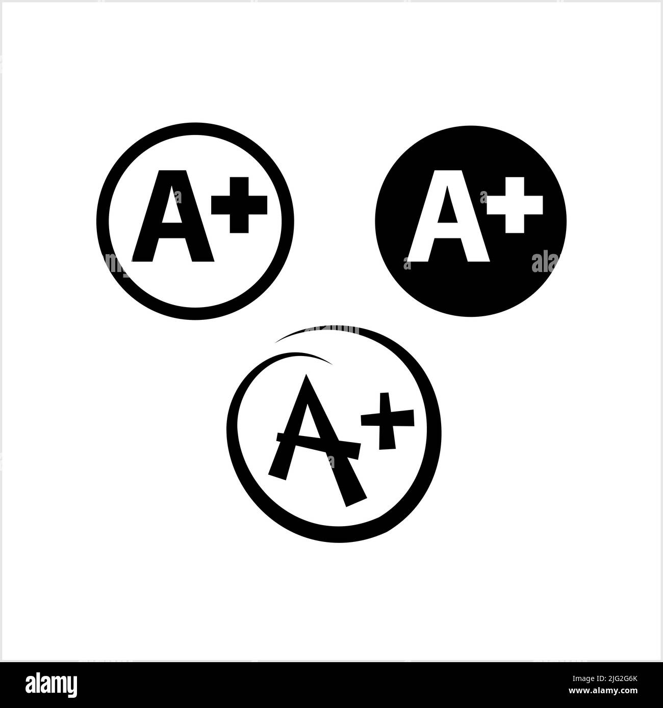 Grade Icon A Plus,Excellent Evaluation, Rating Icon A+ Vector Art ...