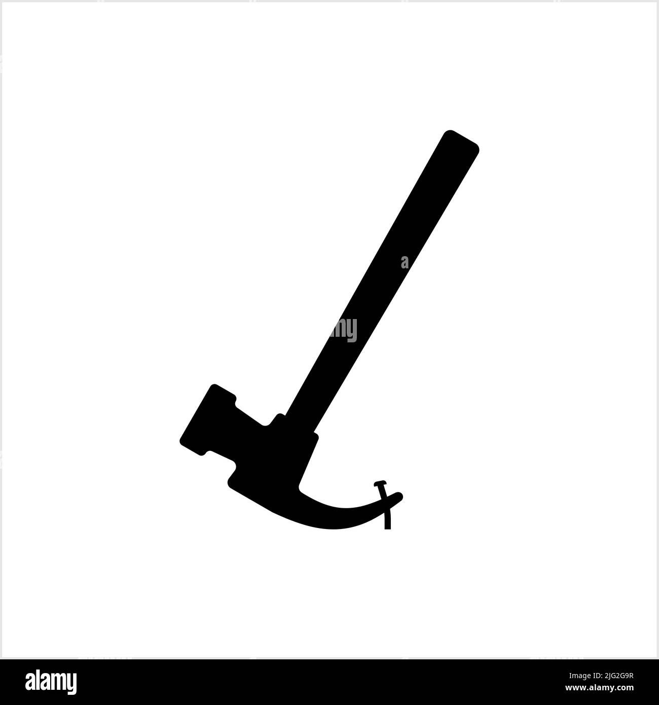 Hammer Pulling Nail Icon, Claw Hammer Pulling Nail Icon Vector Art ...