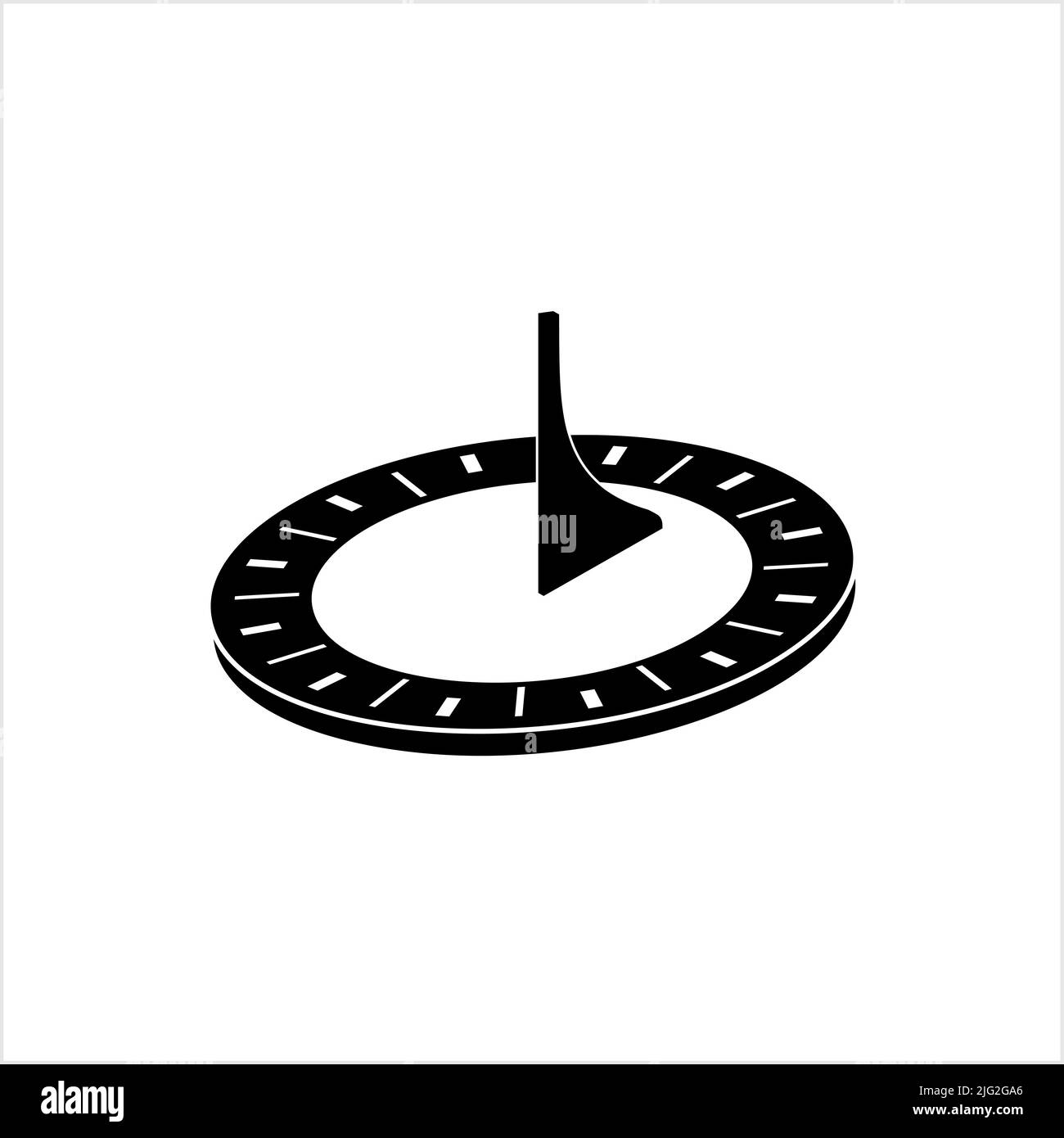 Sundial Icon, Sundial Clock Icon Vector Art Illustration Stock Vector ...