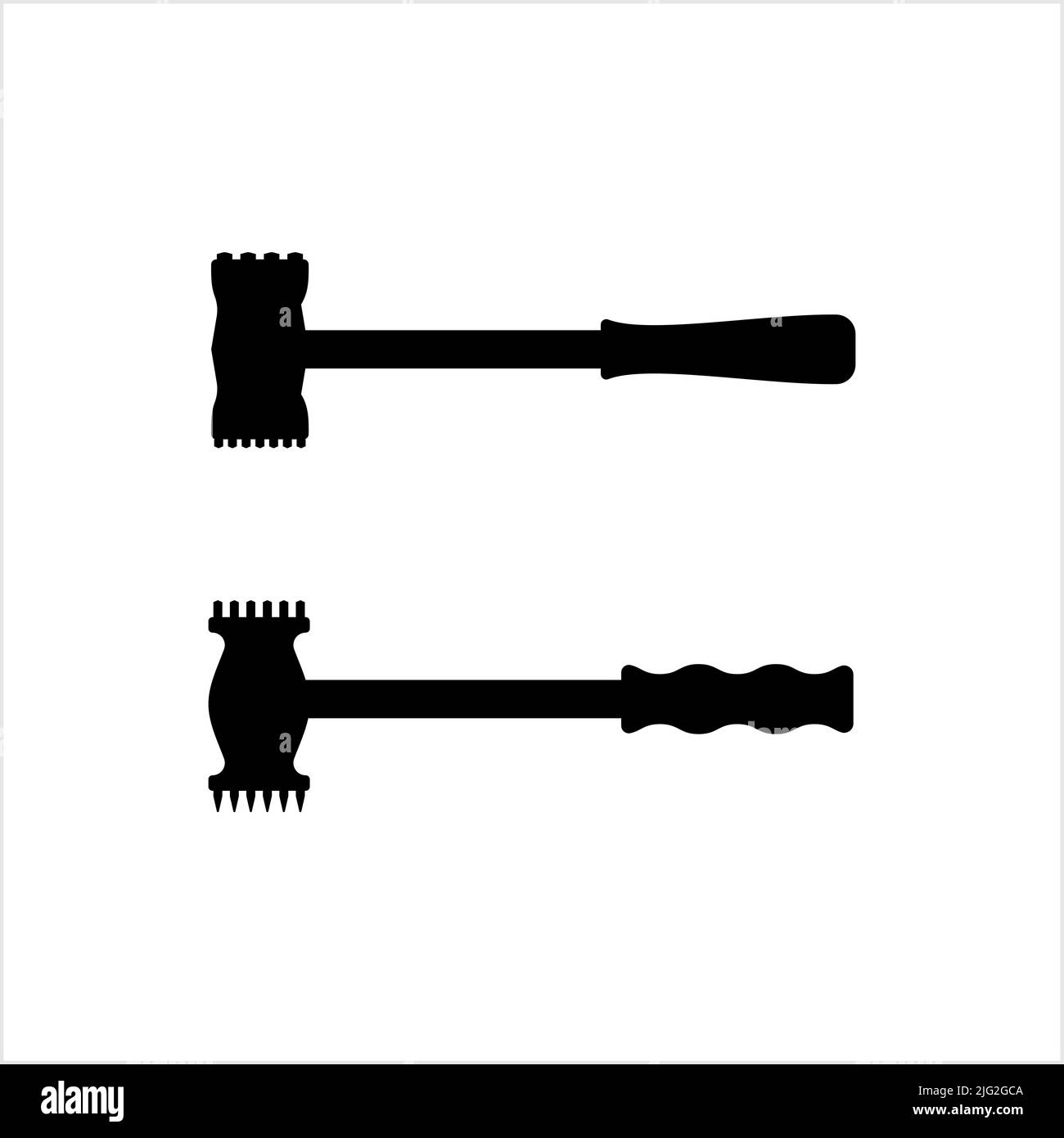 Meat Tenderizer Tool Icon, Meat Mallet, Meat Pounder For Tenderize Slab Of Meat Vector Art ...