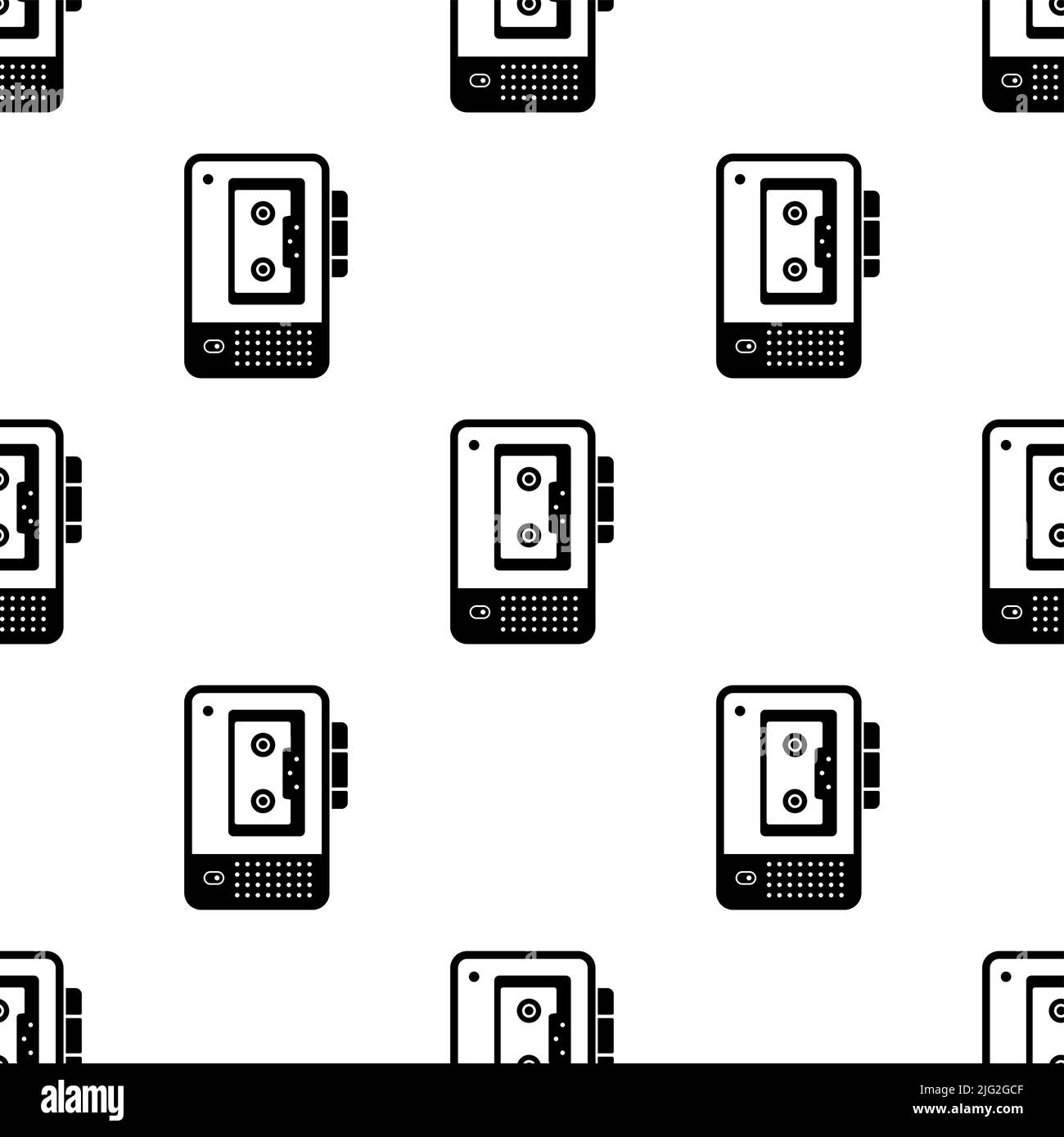 Voice Recorder Icon, Seamless Pattern, Voice Reordering Device Vector ...