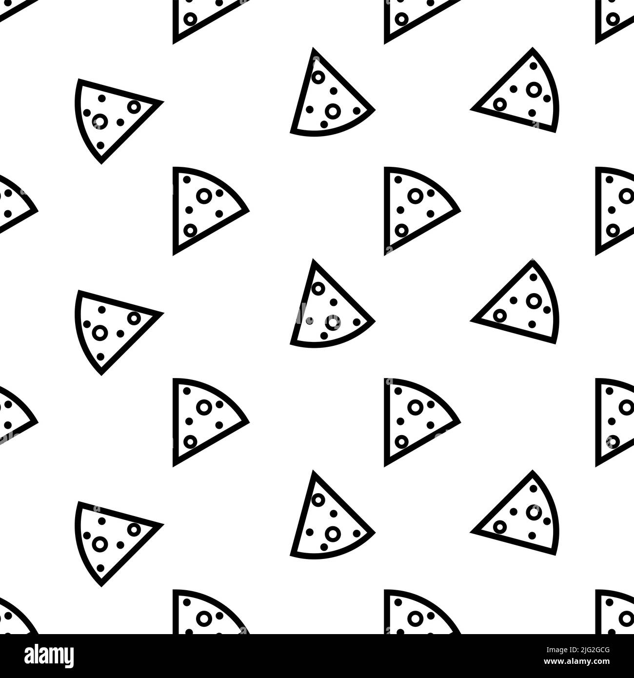 Pizza Icon Seamless Pattern, Food Icon Vector Art Illustration Stock ...
