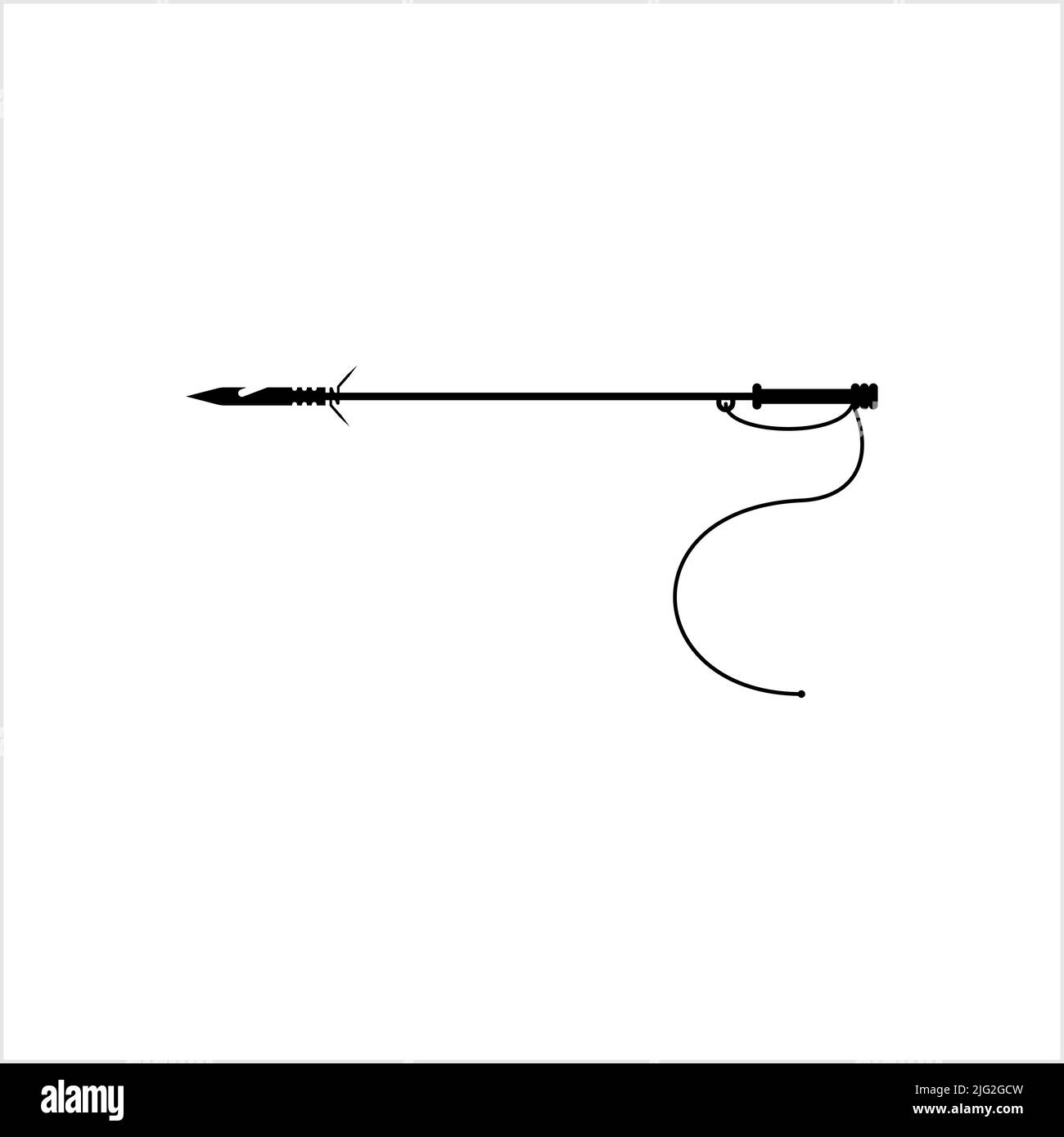 Fishing Harpoon Icon, Spear Shape Instrument Used In Fishing Vector Art ...