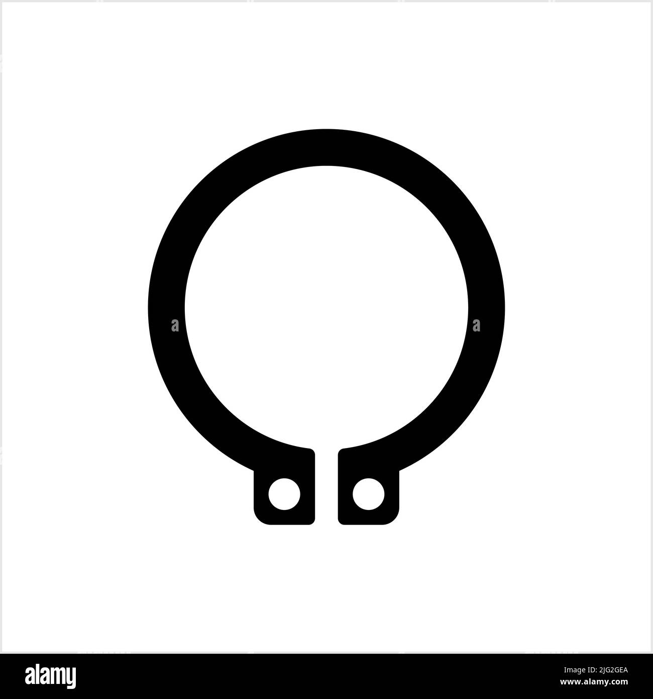 Retaining Ring Icon, Metal Fastener Icon Vector Art Illustration Stock ...