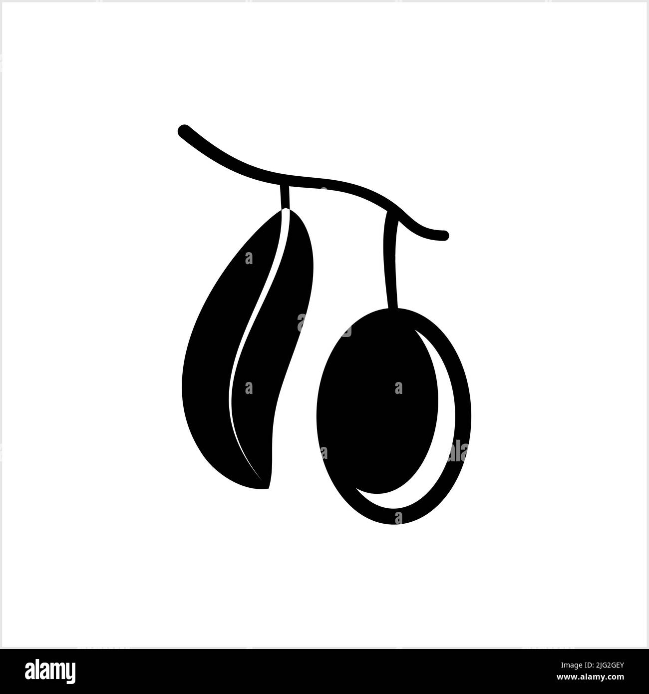 Olive Icon, Olive Fruit Icon Vector Art Illustration Stock Vector Image ...