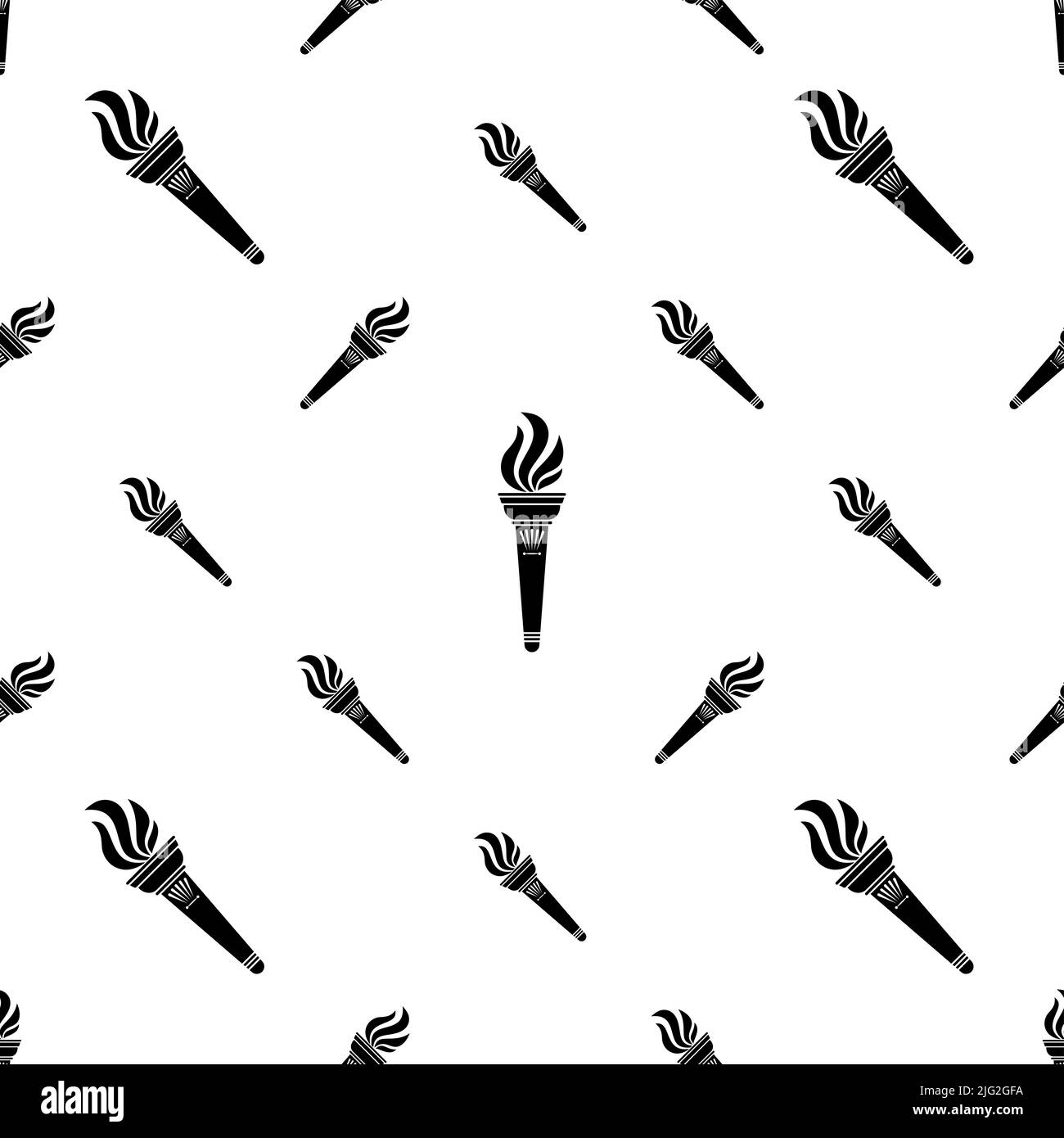Torch Icon Seamless Pattern, Flame Torch Icon Vector Art Illustration ...