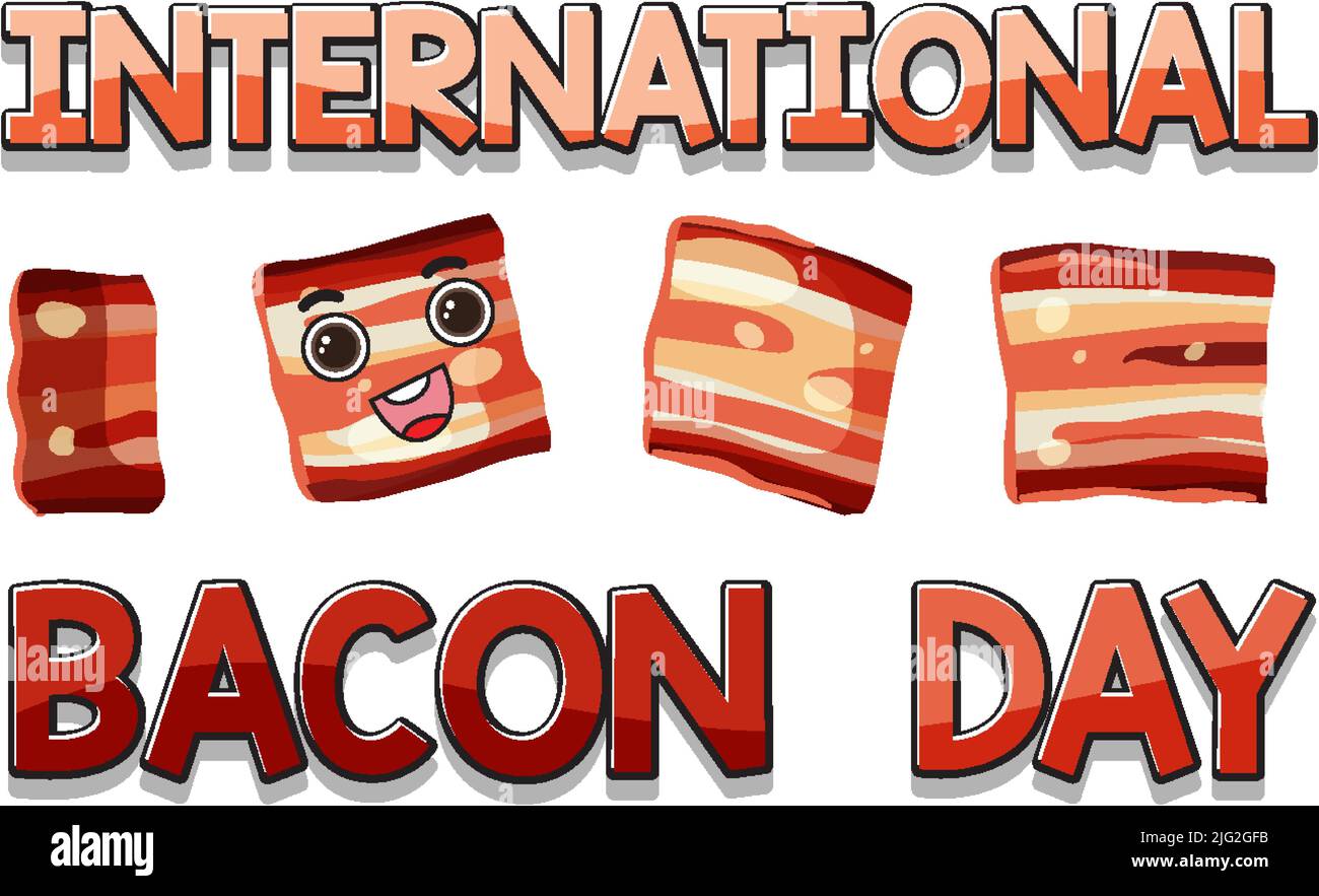 International bacon day poster design illustration Stock Vector Image ...