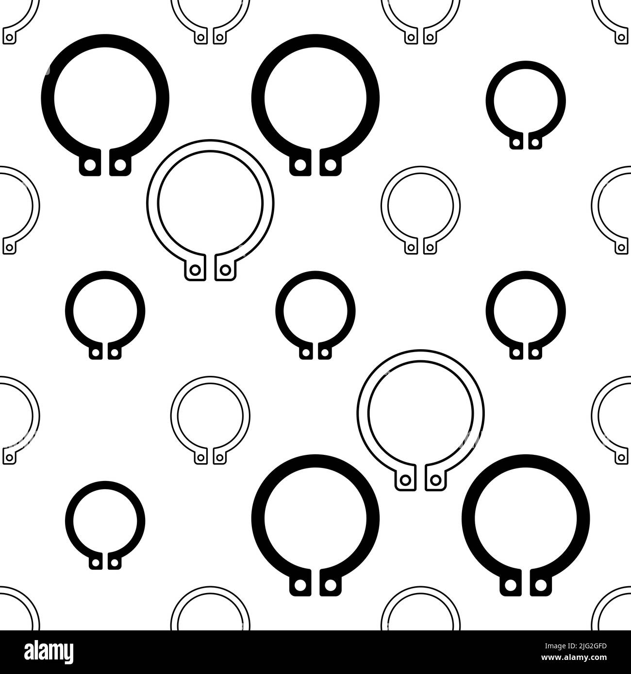 Retaining Ring Icon Seamless Pattern, Metal Fastener Icon Vector Art ...