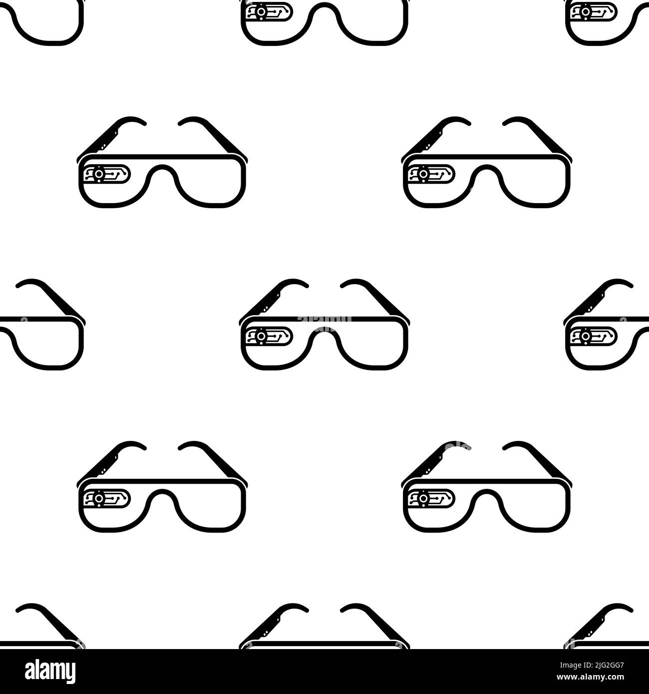 Smart Glass Icon Seamless Pattern, Smart Optical Glass Icon Vector Art ...