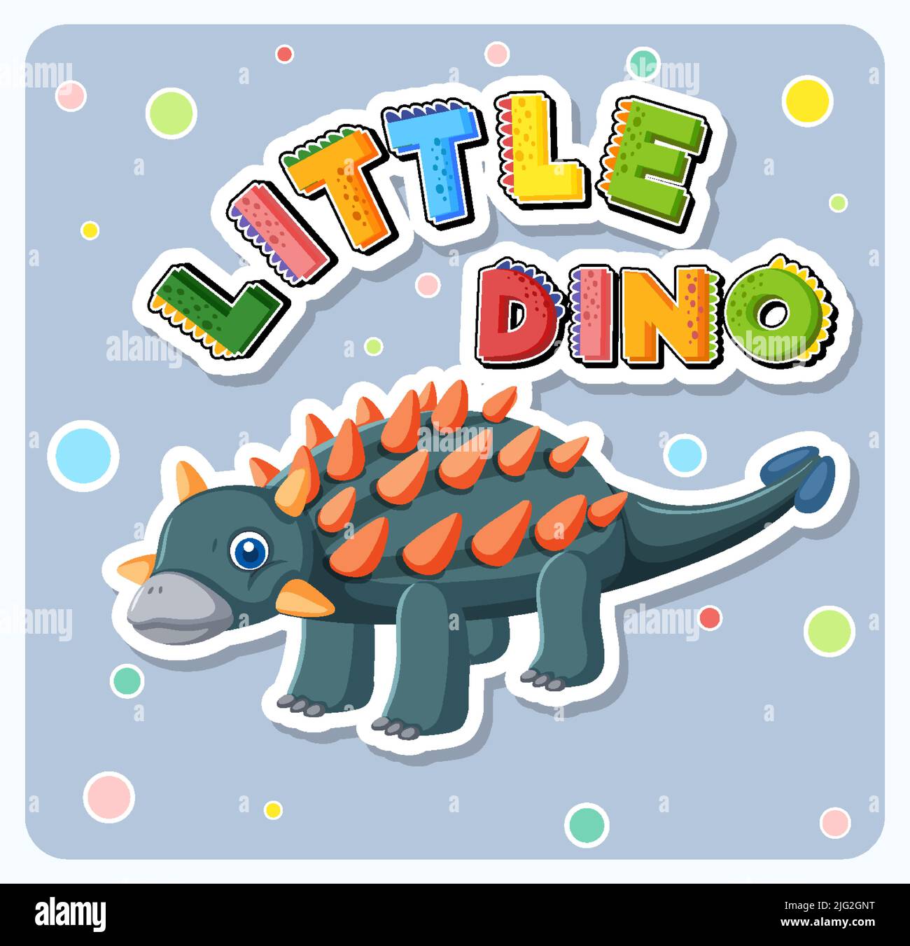 Little cute dinosaur cartoon poster illustration Stock Vector Image ...