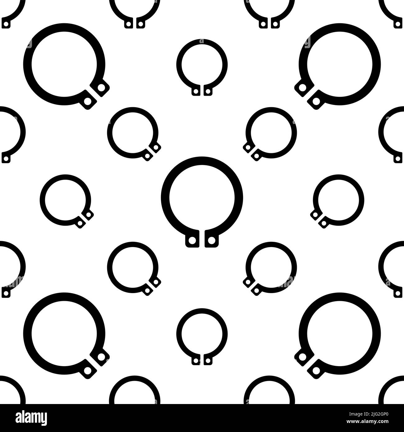 Retaining Ring Icon Seamless Pattern, Metal Fastener Icon Vector Art ...