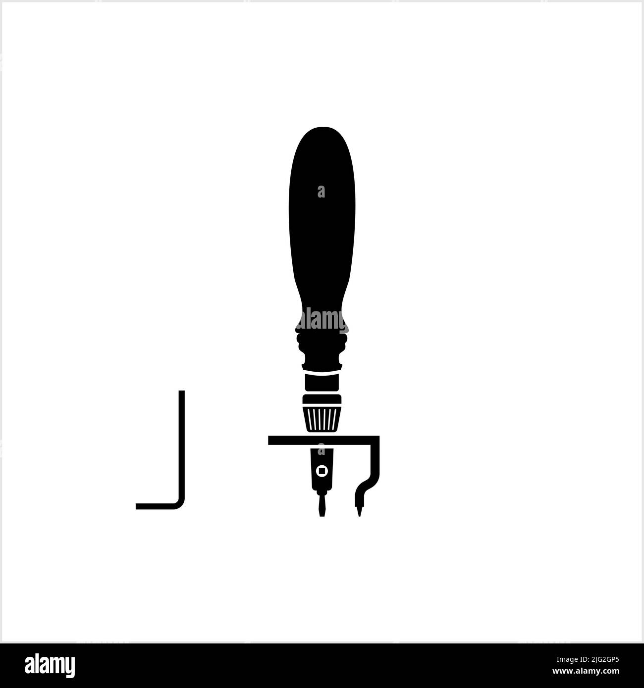 Stitching Groover Tool Icon, Leather Craft Icon Vector Art Illustration ...