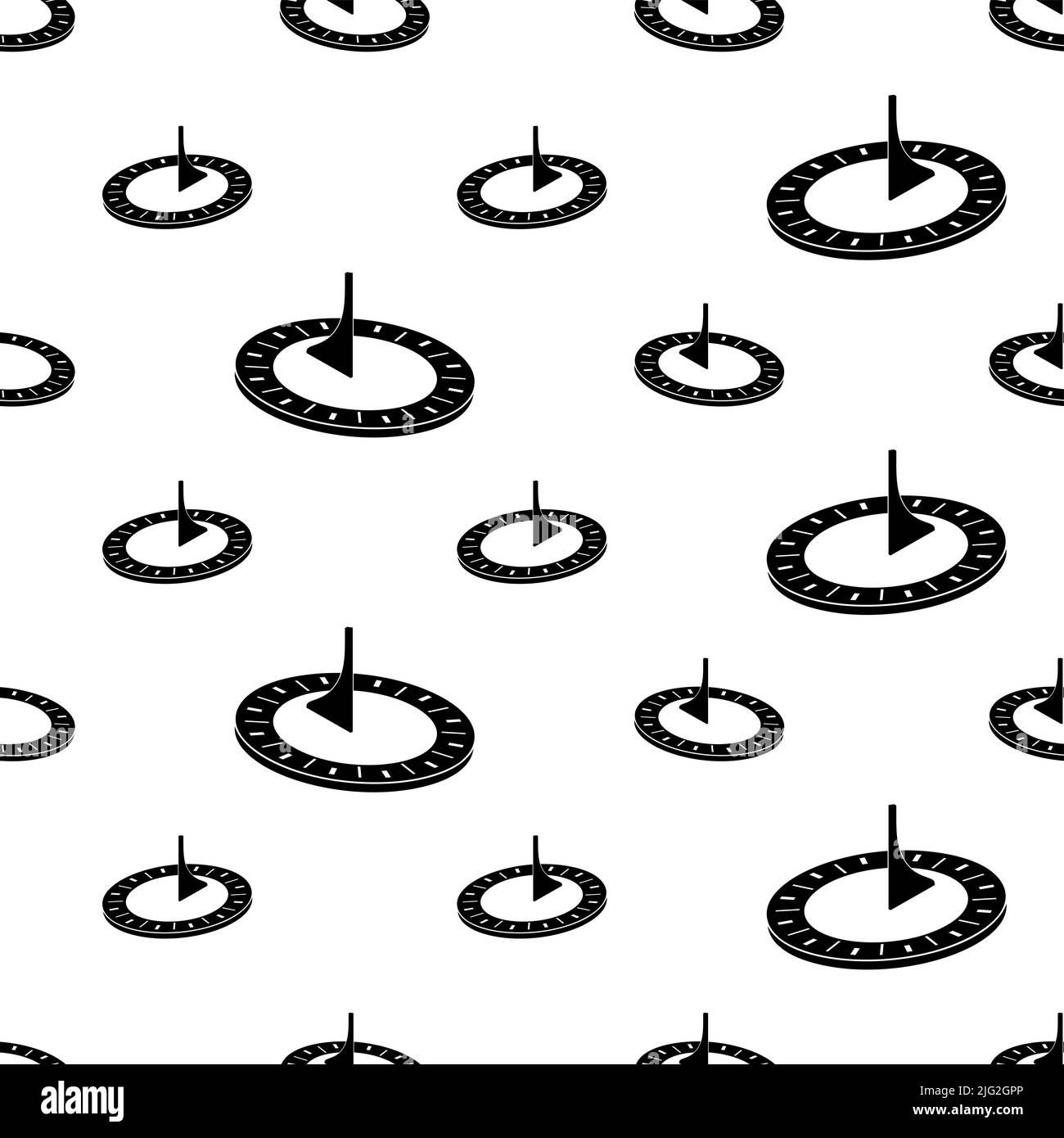 Sundial Icon Seamless Pattern, Sundial Clock Icon Vector Art ...