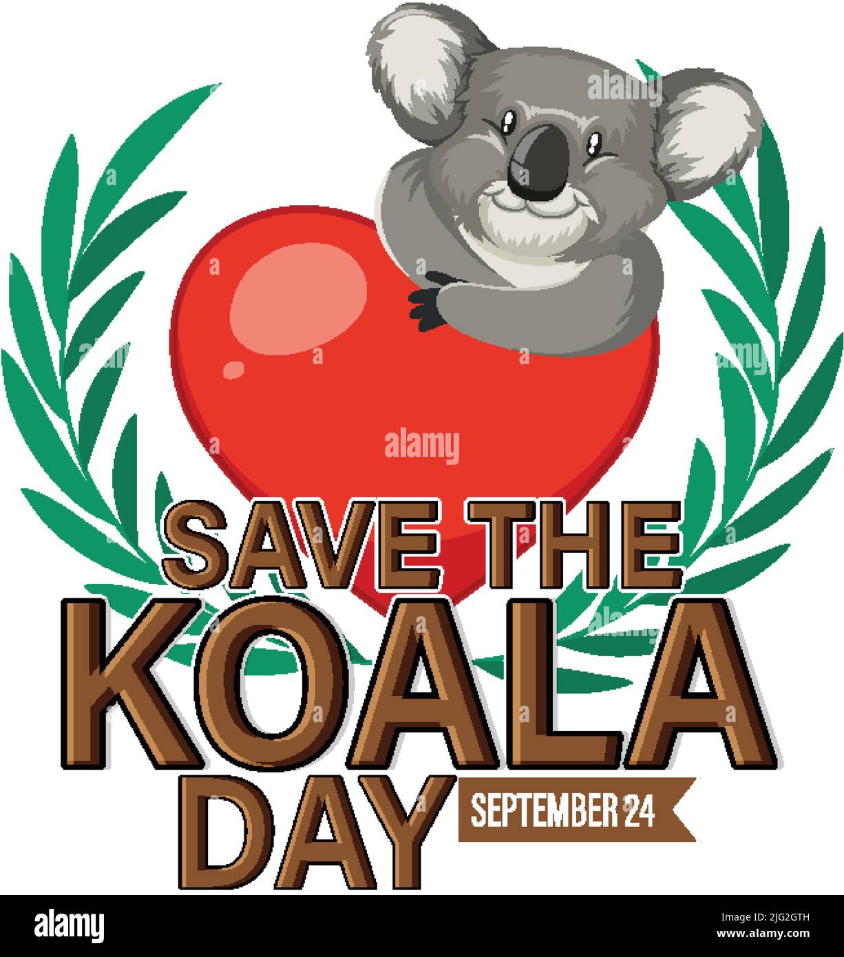 Save the koala day banner design illustration Stock Vector Image & Art ...