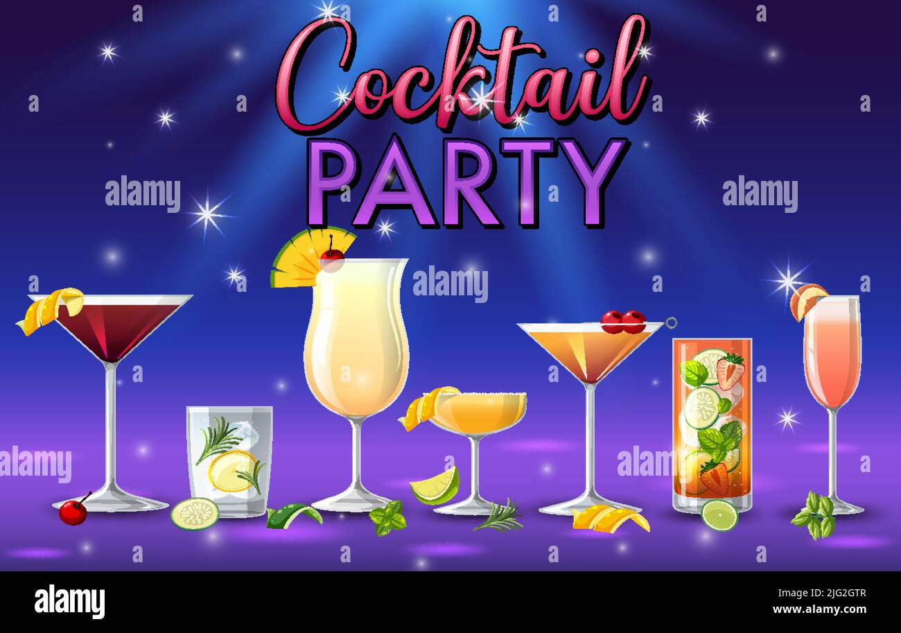 Cocktails Party Sparkling Background illustration Stock Vector Image ...