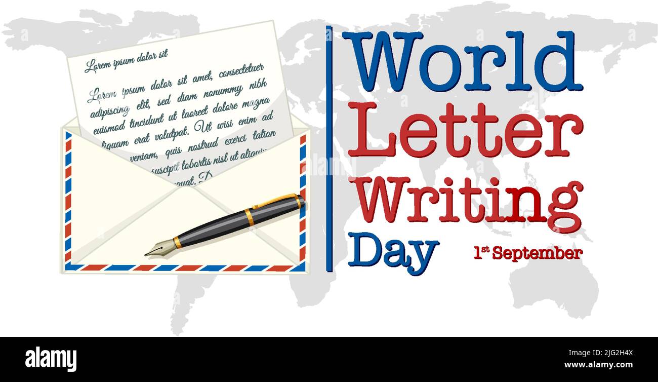 World Letter Writing Day Banner Design illustration Stock Vector Image ...
