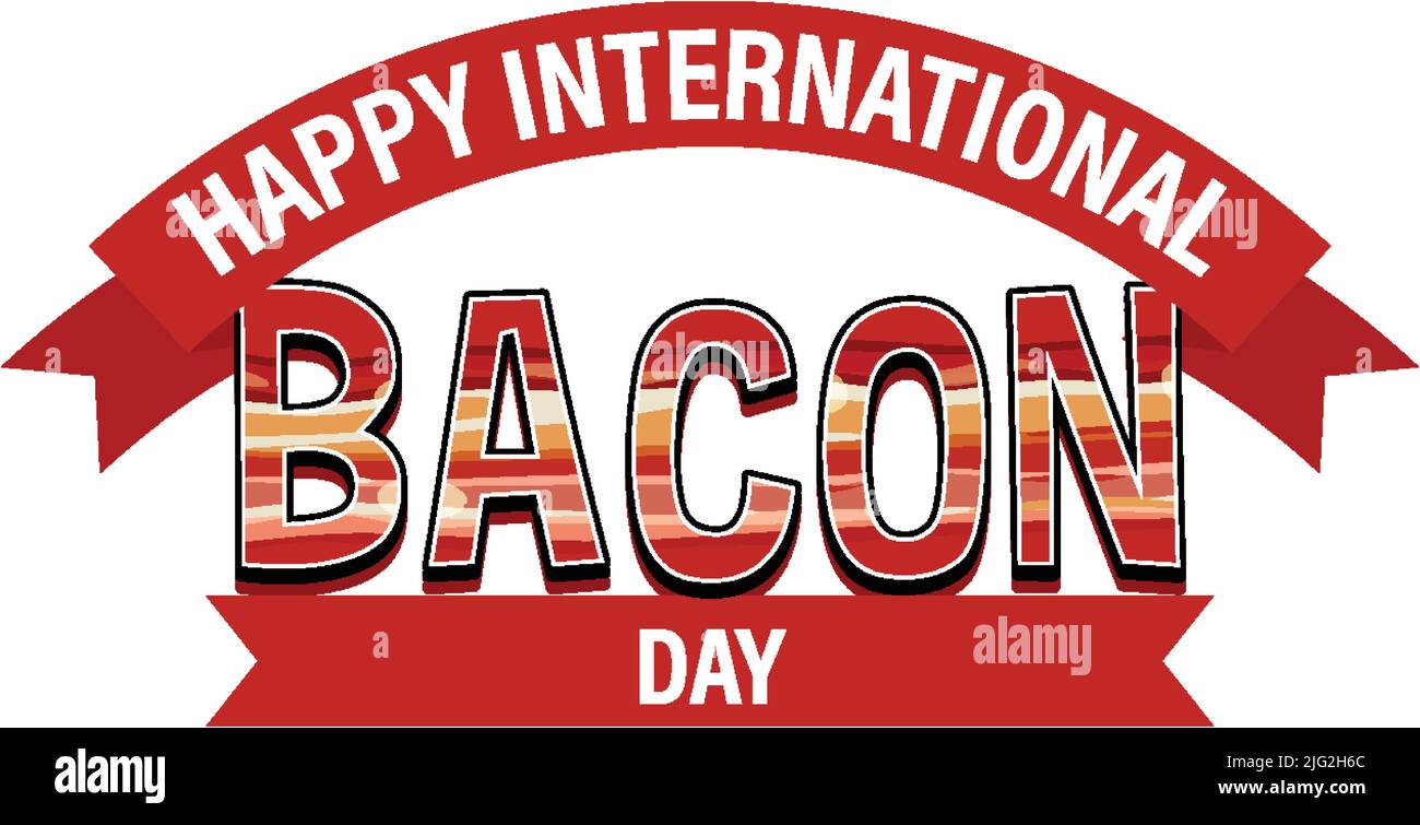 International bacon day logo banner illustration Stock Vector Image ...