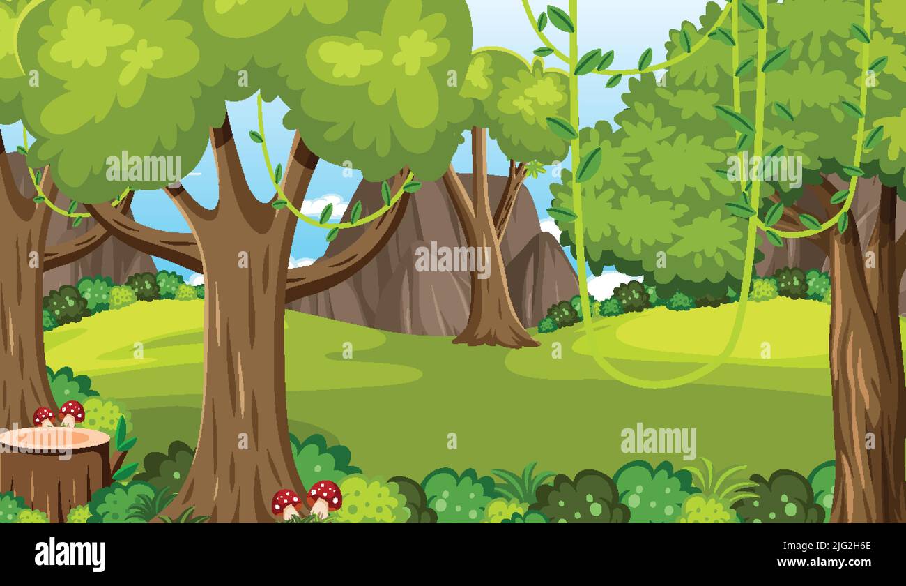 Nature forest background template illustration Stock Vector Image & Art ...