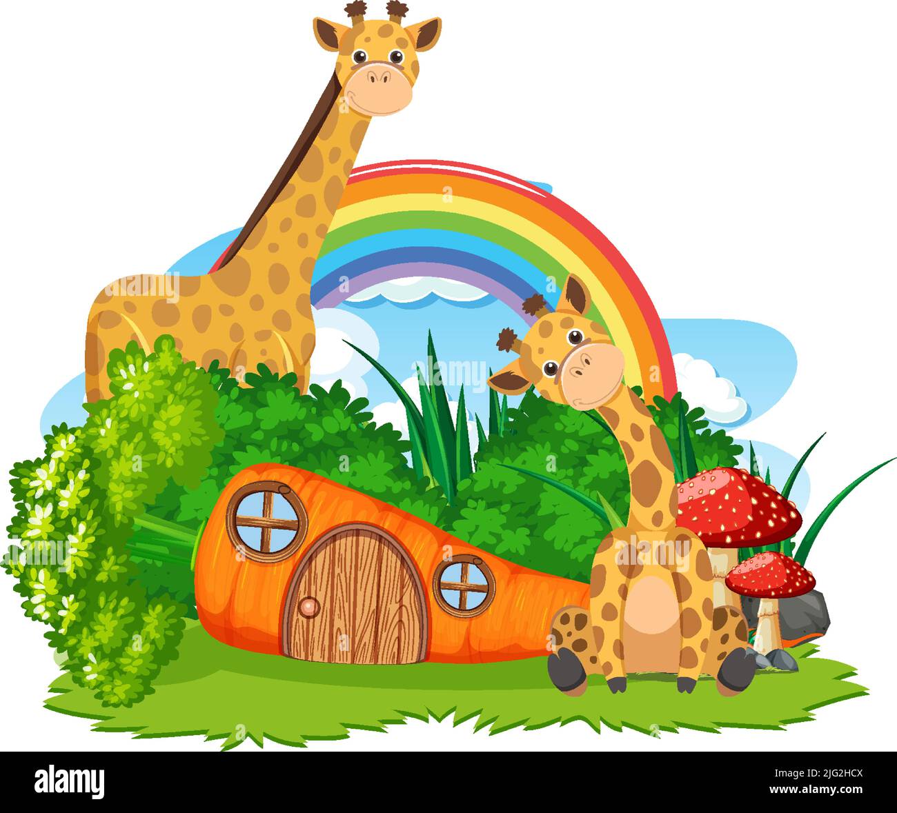 Giraffe and house Cut Out Stock Images & Pictures - Alamy