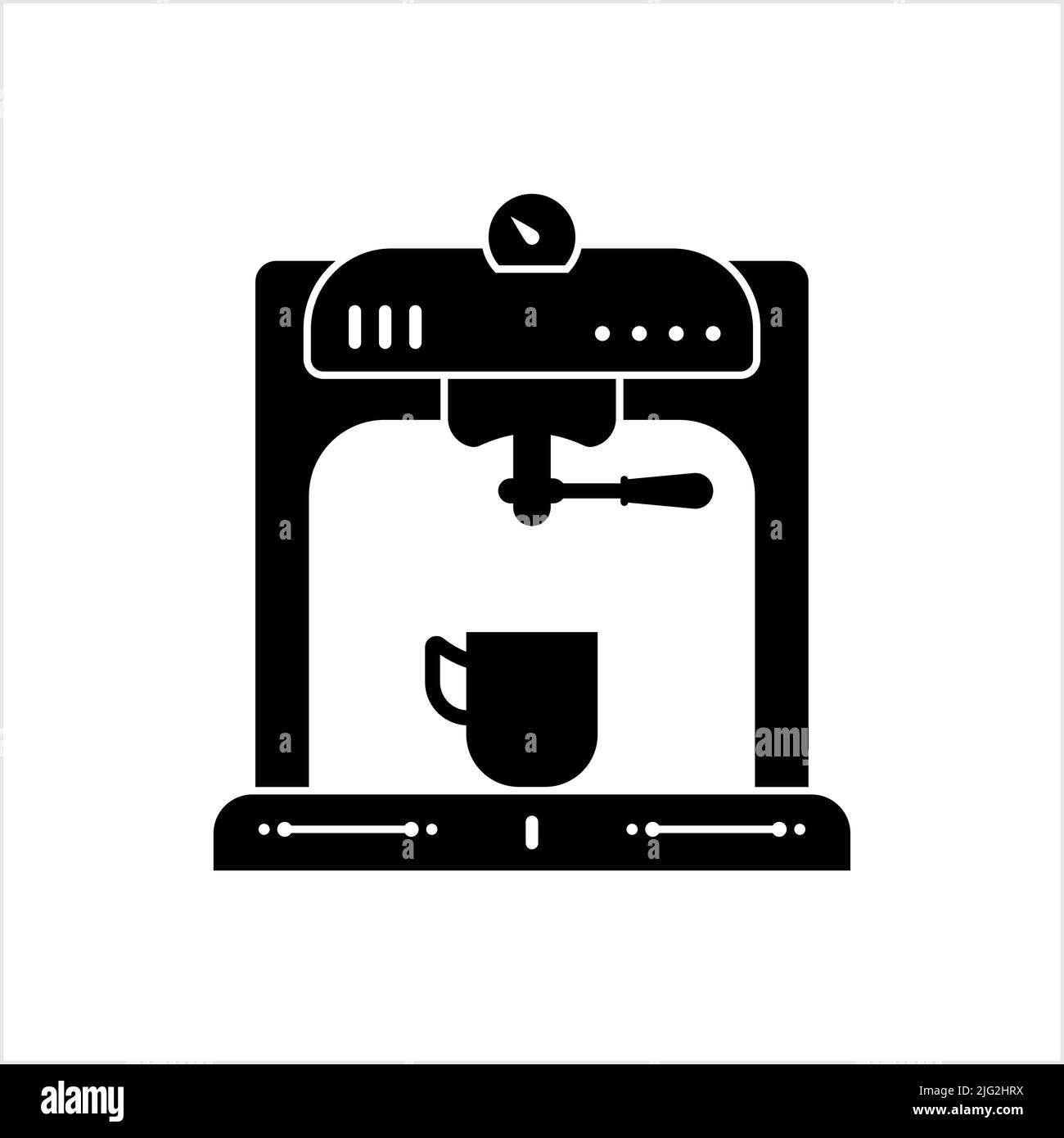 Coffee Machine Icon, Hot Coffee Making Machine Icon, Cooking Appliance ...