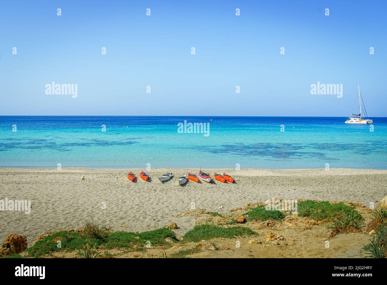 Binigaus beach. Minorca, Balearic Islands. Spain Stock Photo - Alamy