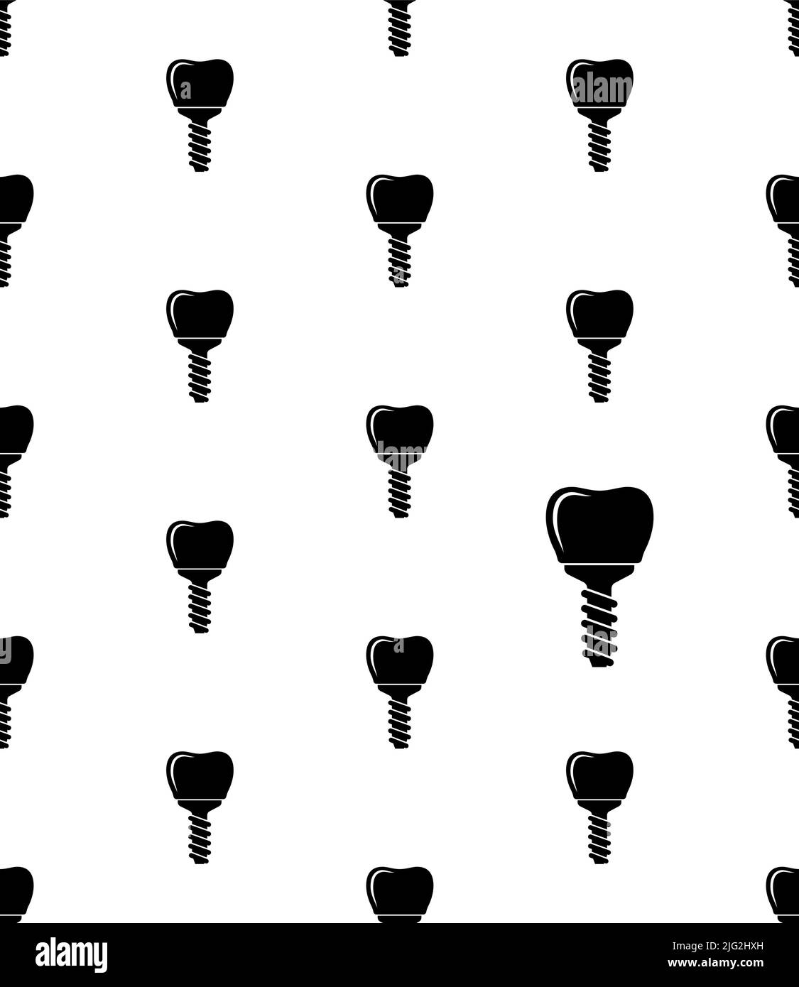 Dental Implant Icon Seamless Pattern, Tooth Endosseous Implant, Fixture ...