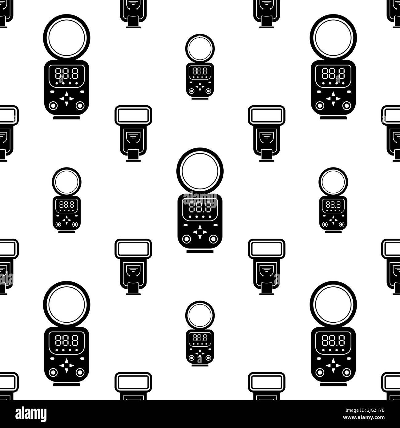 Flash Gun Icon Seamless Pattern, Camera External Flash Icon, Flashgun ...