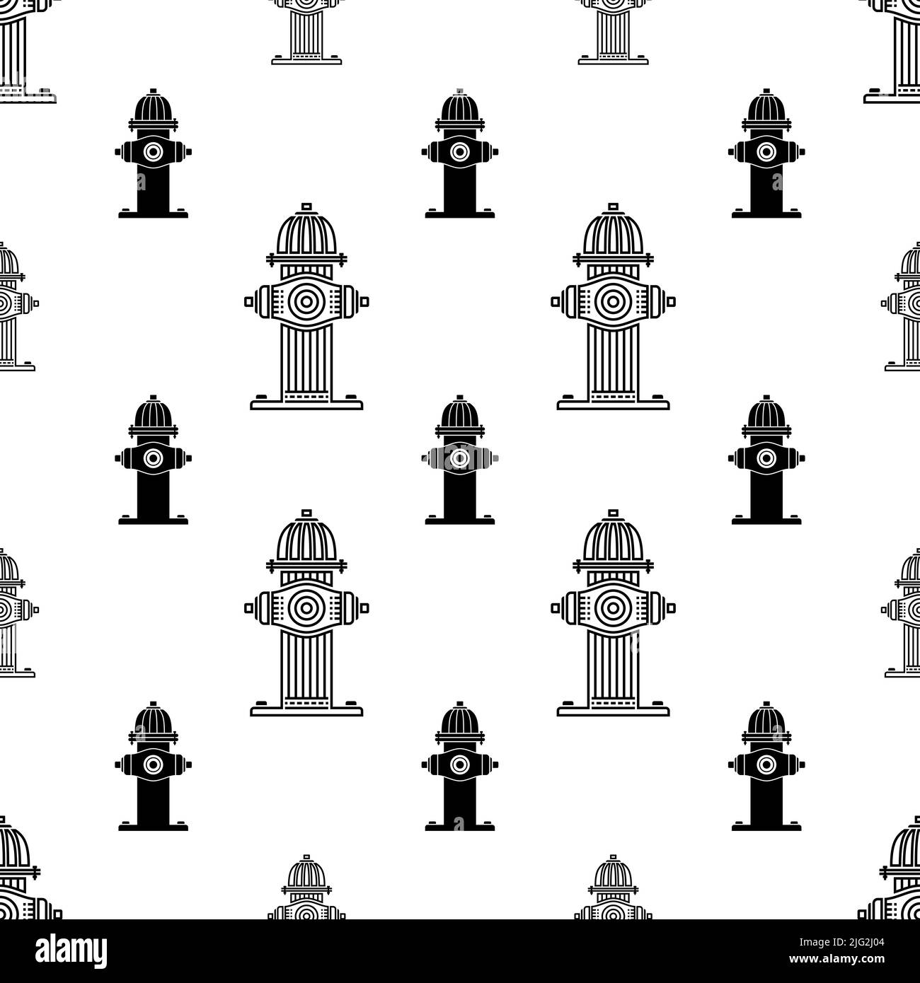 Fire Hydrant Icon Seamless Pattern, Fireplug Icon, Fire Pump Icon ...