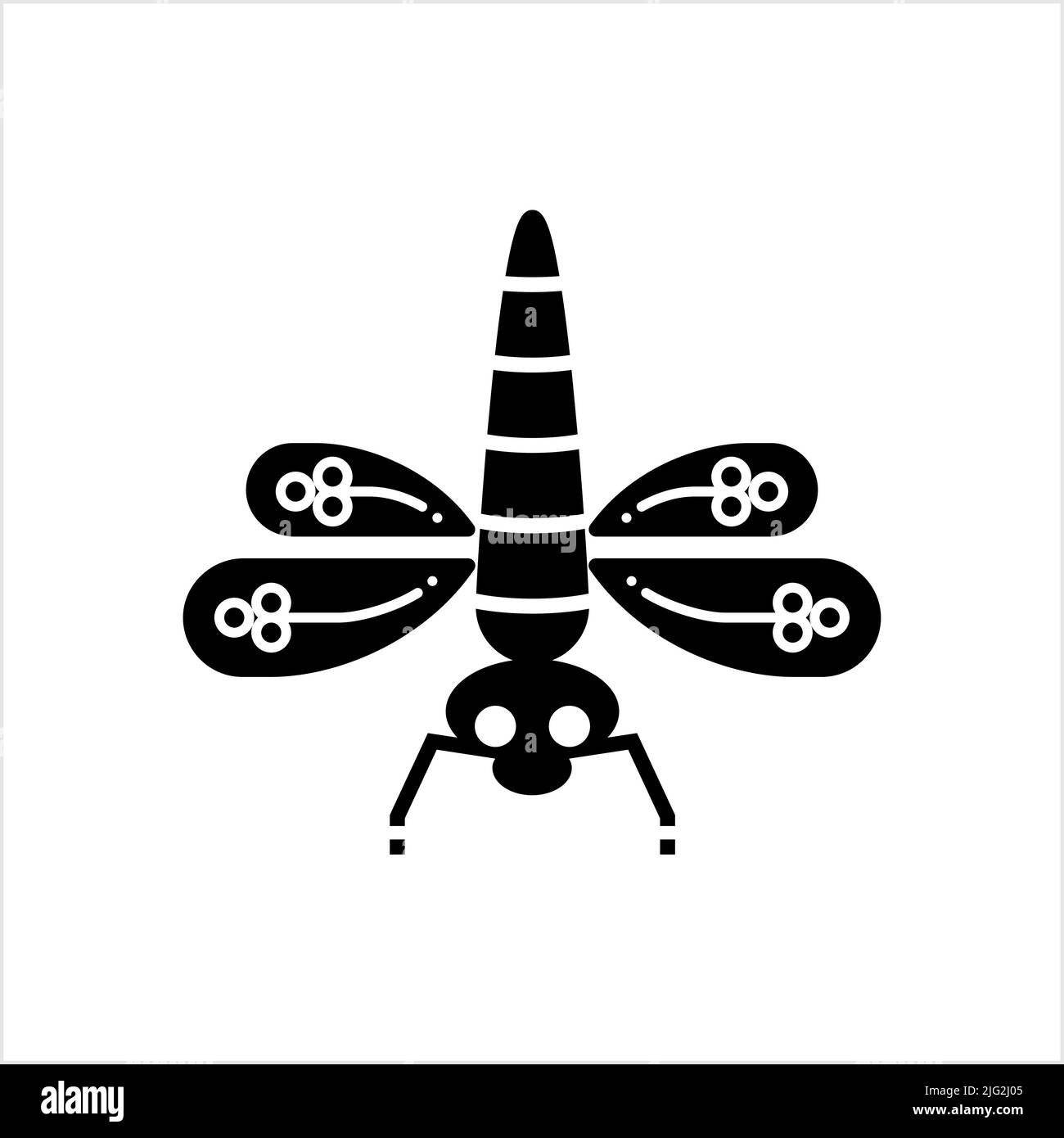 Dragonfly Icon, Insect Icon, Sharp Mandibles Predator With 360 Degree ...