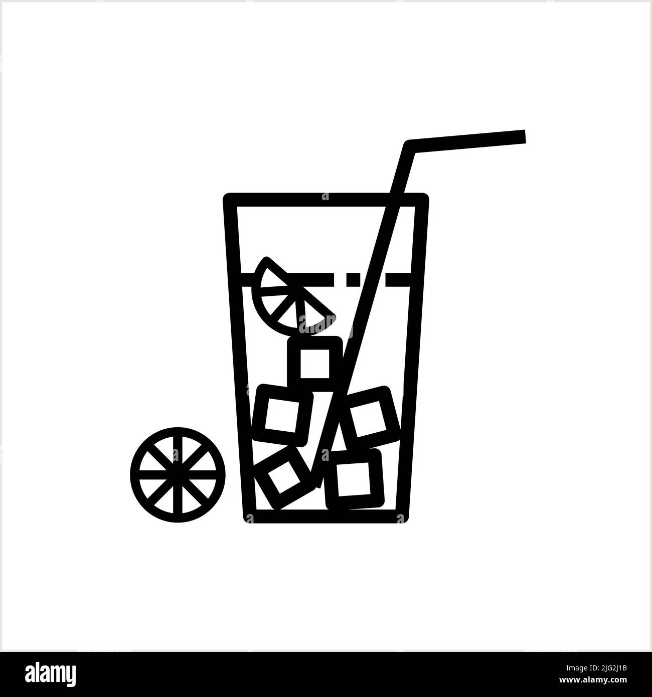 Iced Tea Icon, Ice Tea Icon, Flavored Chilled Water Tea In Glass Vector Art Illustration Stock ...