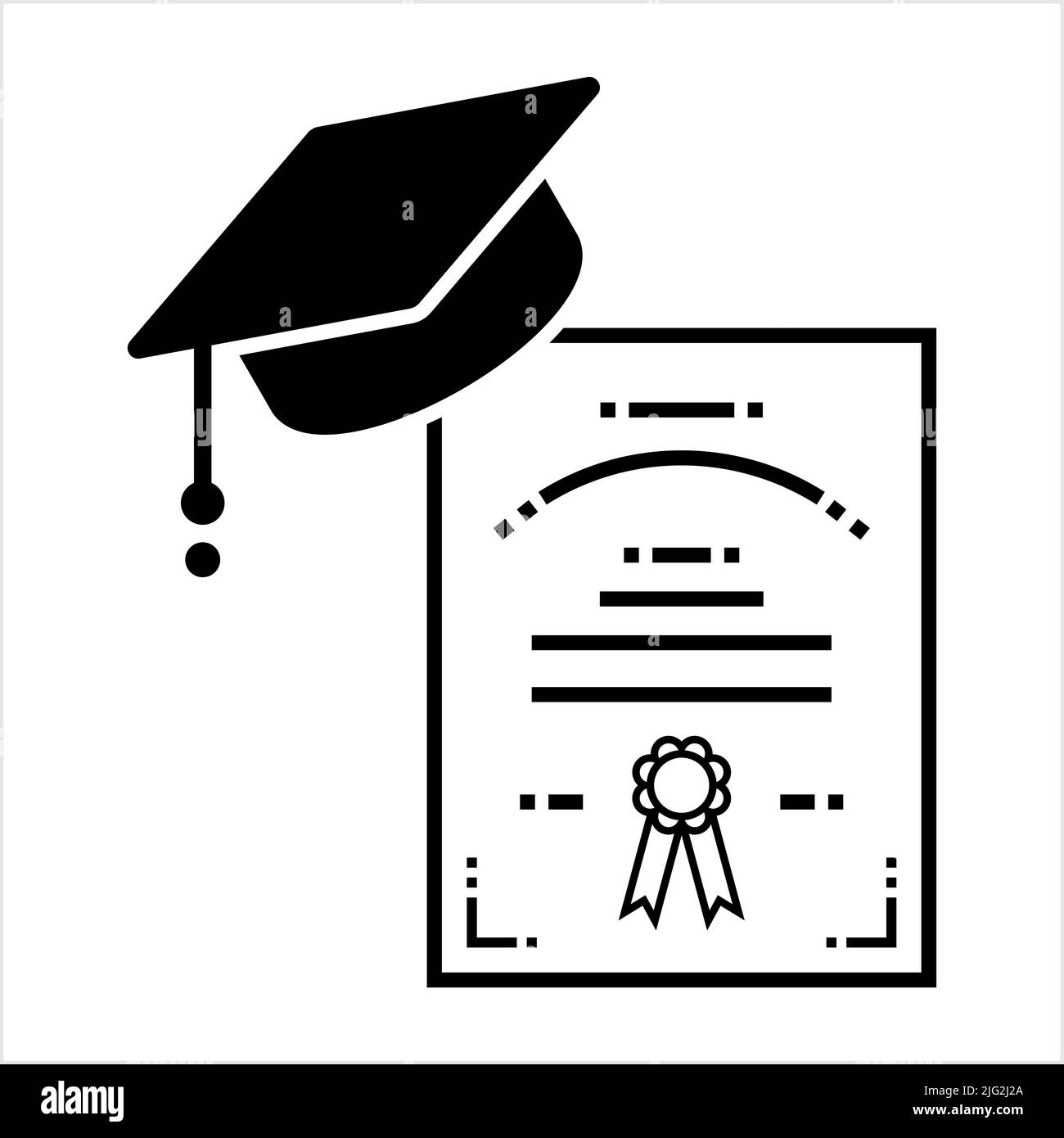 Degree Diploma Icon, Graduation Certificate Icon, Educational ...