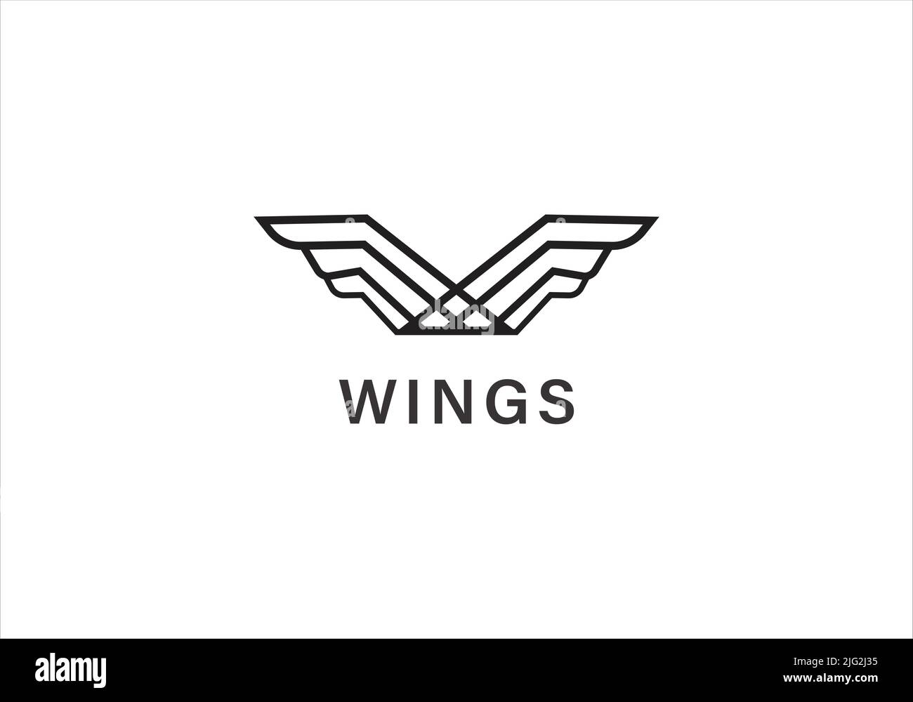 Illustration modern abstract geometric V wings vector logo design ...