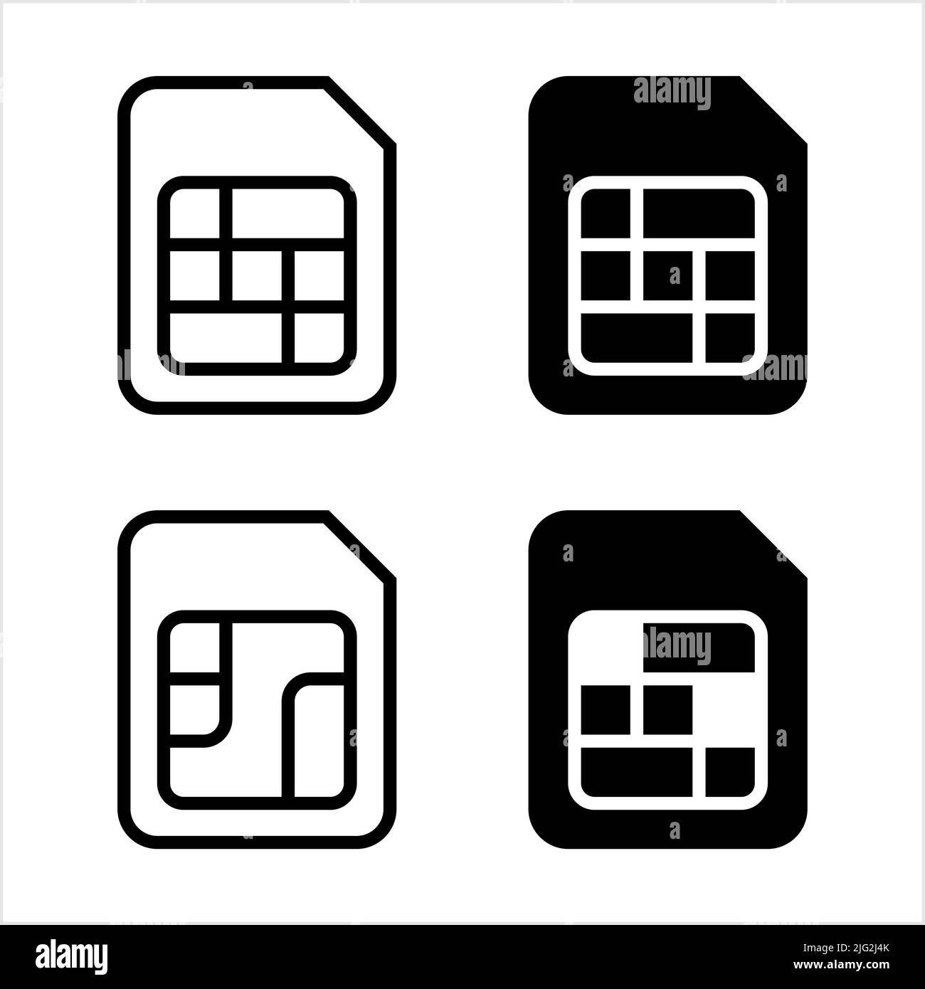 Sim Card Icon, Simcard, Cell, Mobile Phone Chip Card Vector Art ...